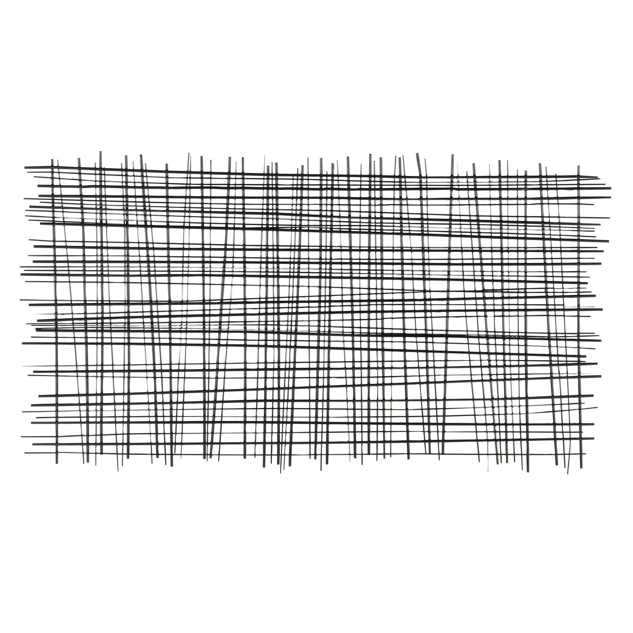 DecMode Black Metal Overlapping Lines Cross Hatch Geometric Wall Decor ...