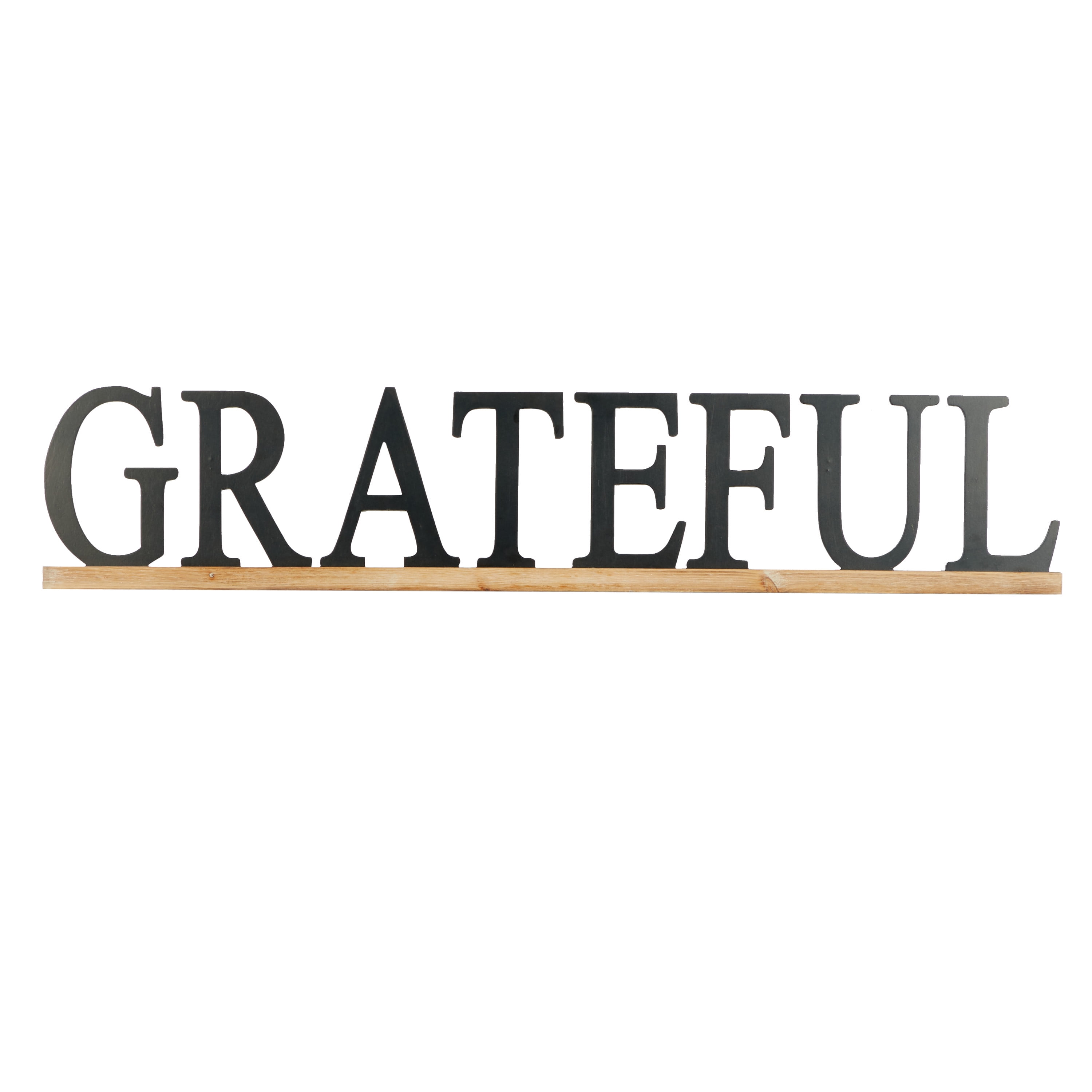 DecMode Black Wood Grateful Sign Wall Decor - Walmart.com