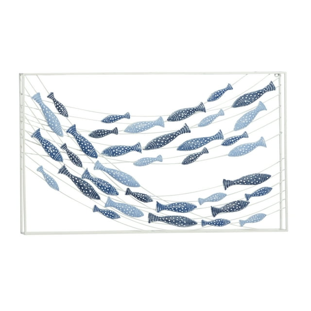 DecMode Blue Metal Fish Wall Decor - Walmart.com