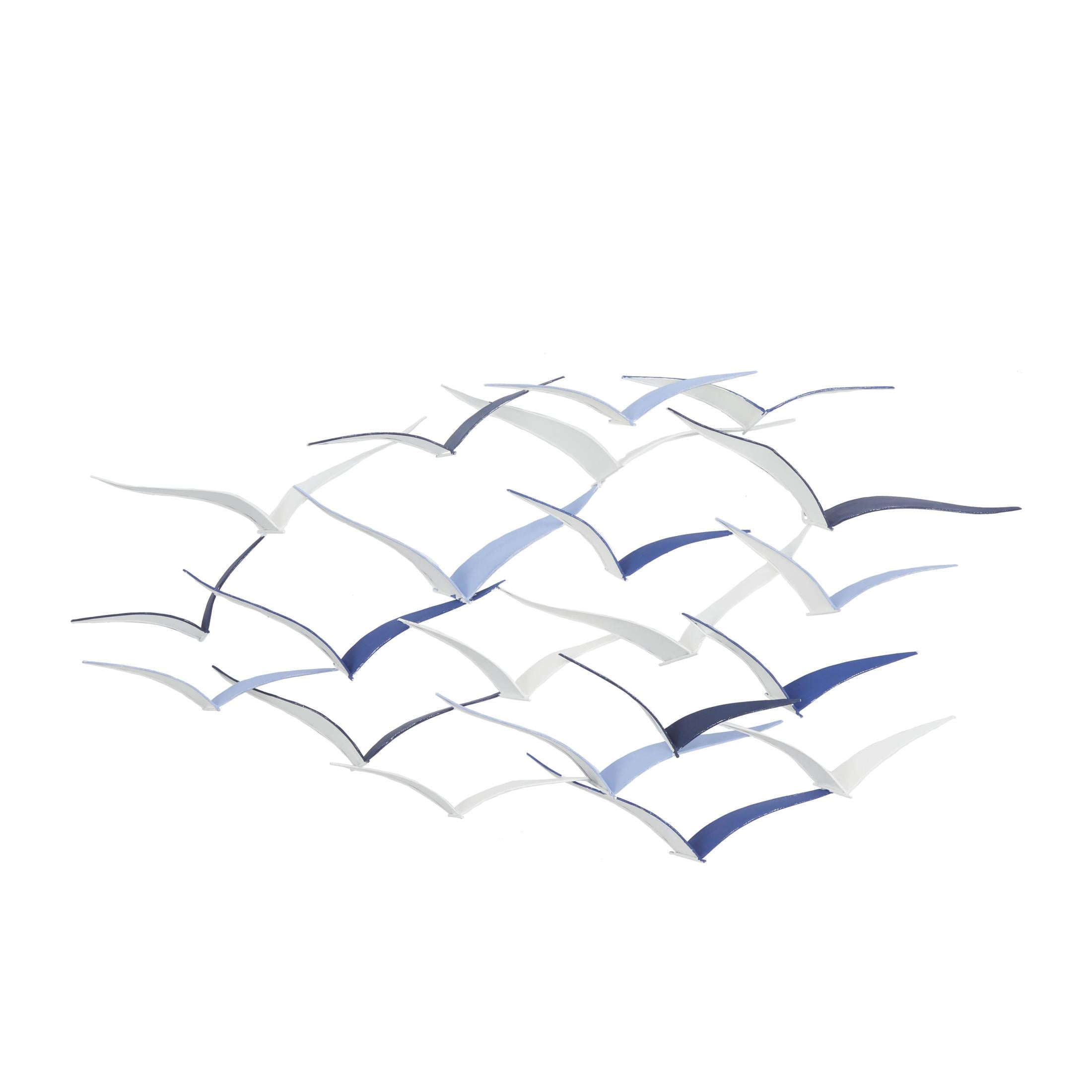 DecMode Blue Metal Flying Flock Of Bird Wall Decor - Walmart.com