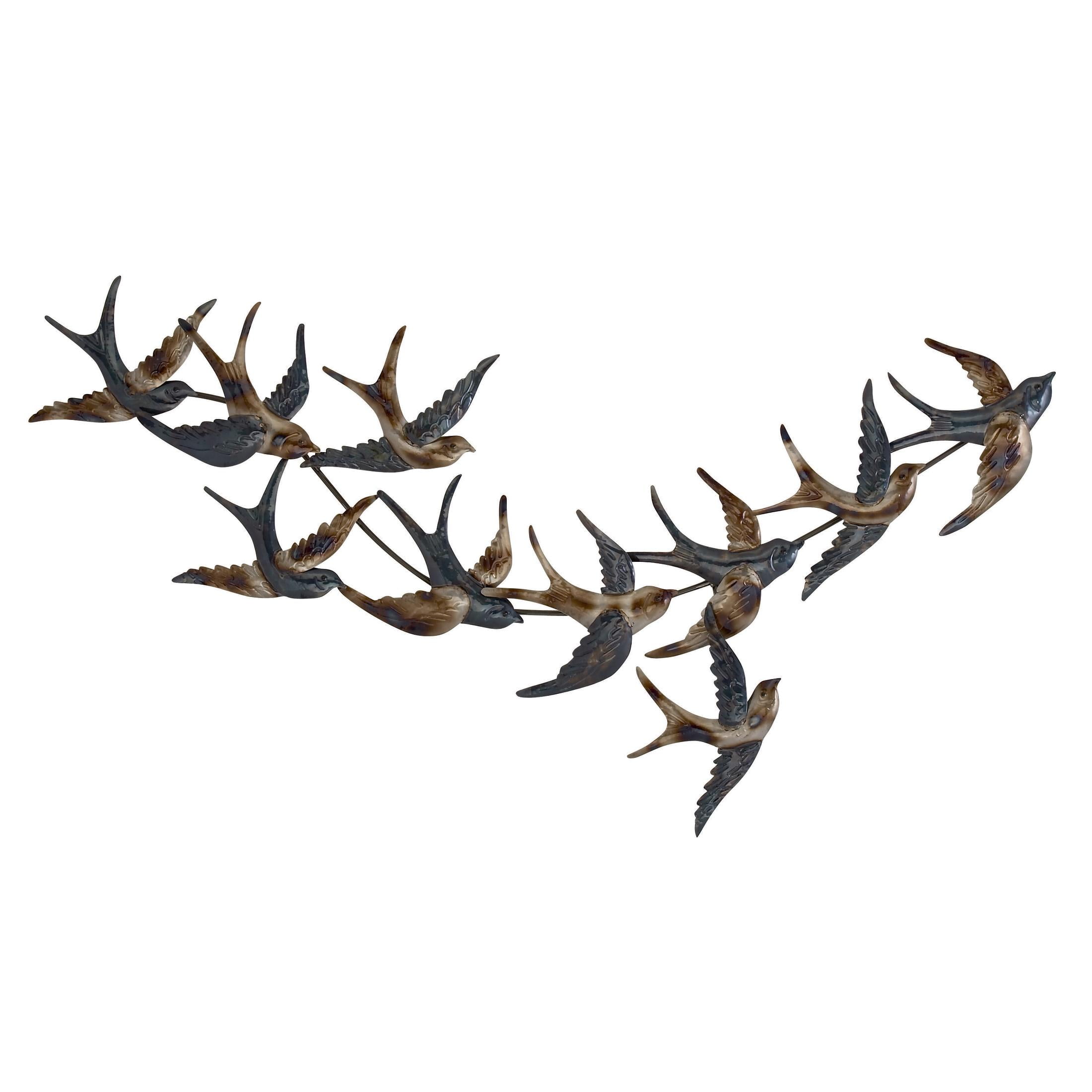 DecMode Blue Metal Flying Flock Of Bird Wall Decor - Walmart.com