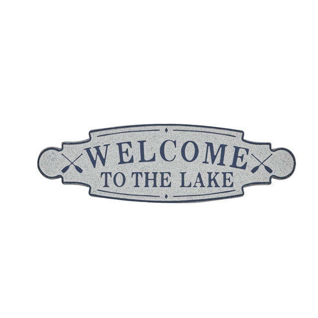 DecMode Blue Metal Welcome To the Lake Sign Wall Decor - Walmart ...