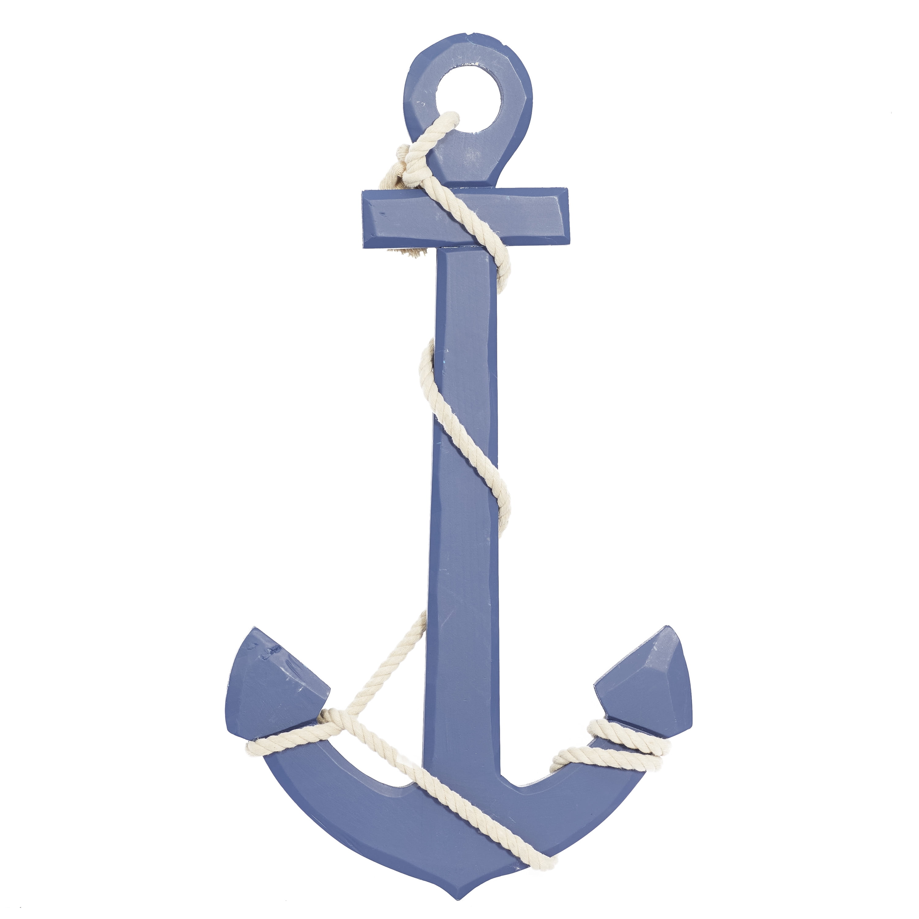DecMode Blue Wood Anchor Wall Decor 15x1x27 inches - Walmart.com