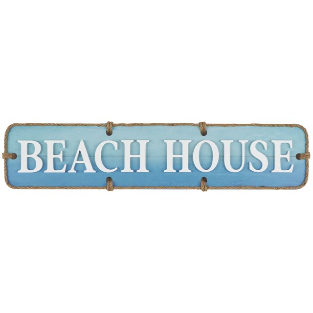 DecMode Blue Wood Sign Wall Decor - Walmart.com