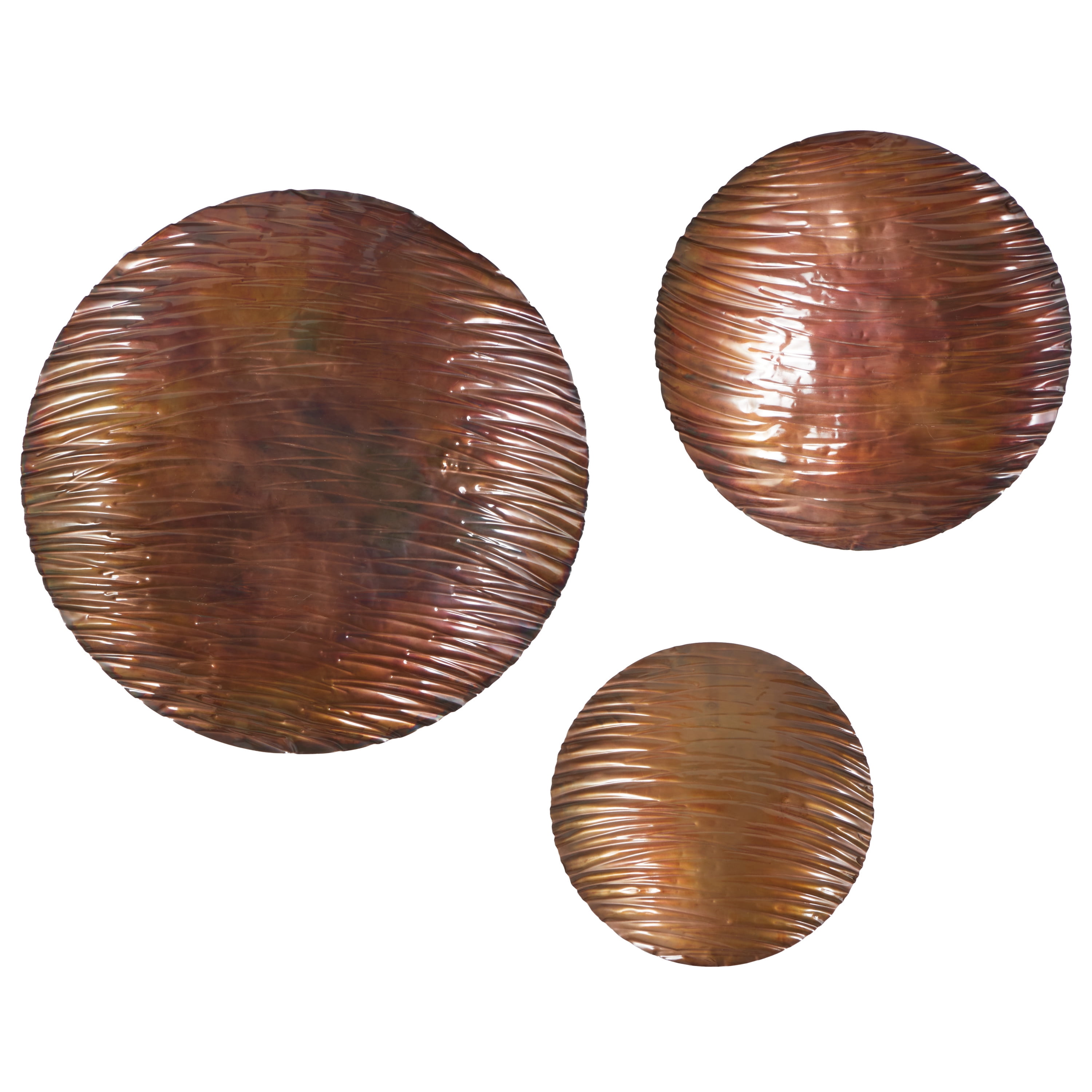 DecMode Bronze Metal Large Metallic Disk Plate Wall Decor (3 Count ...
