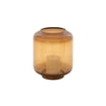 DecMode Brown Glass Tinted Wide Hurricane Lamp with Elevated Base ...