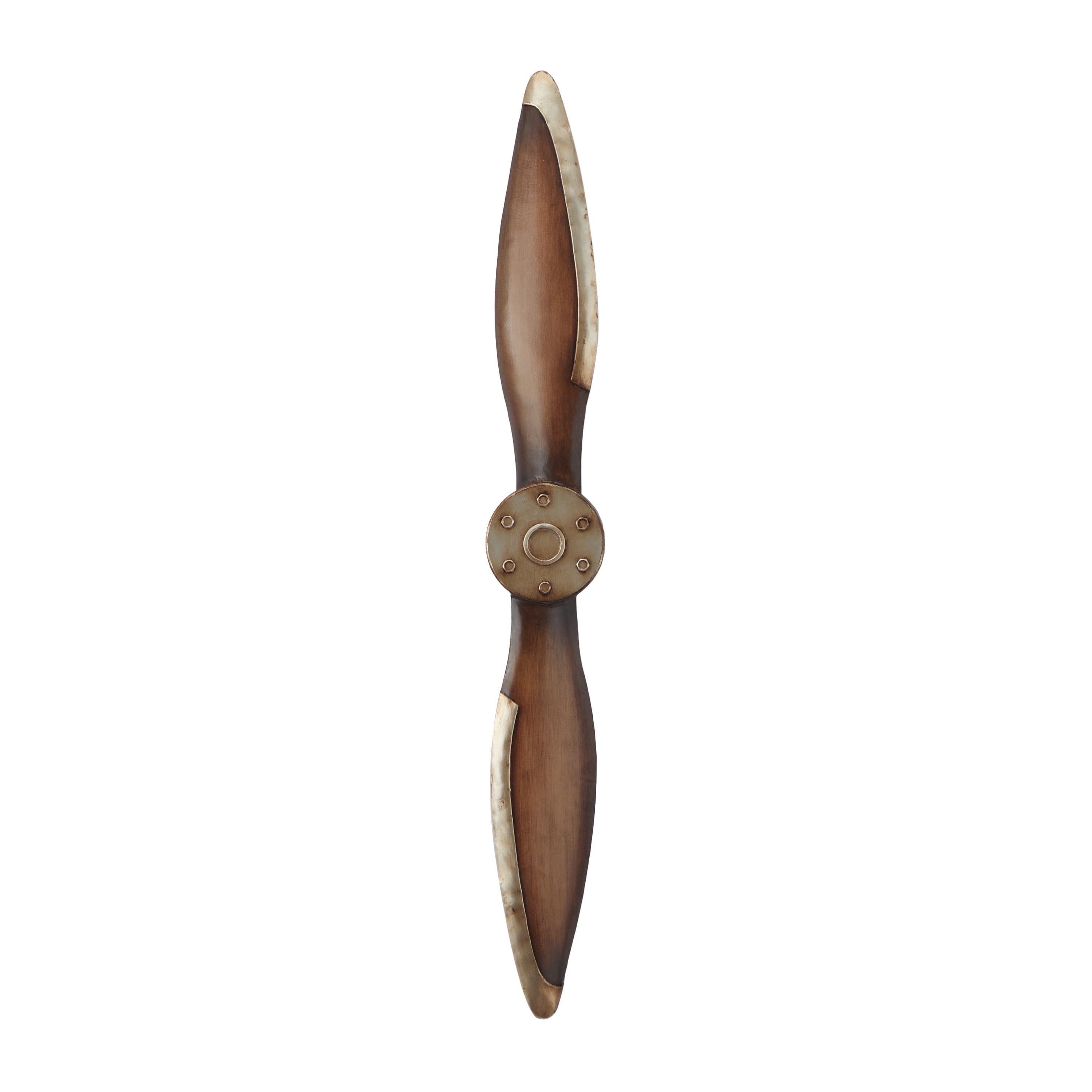 DecMode Brown Metal 2 Blade Airplane Propeller Wall Decor with Aviation ...