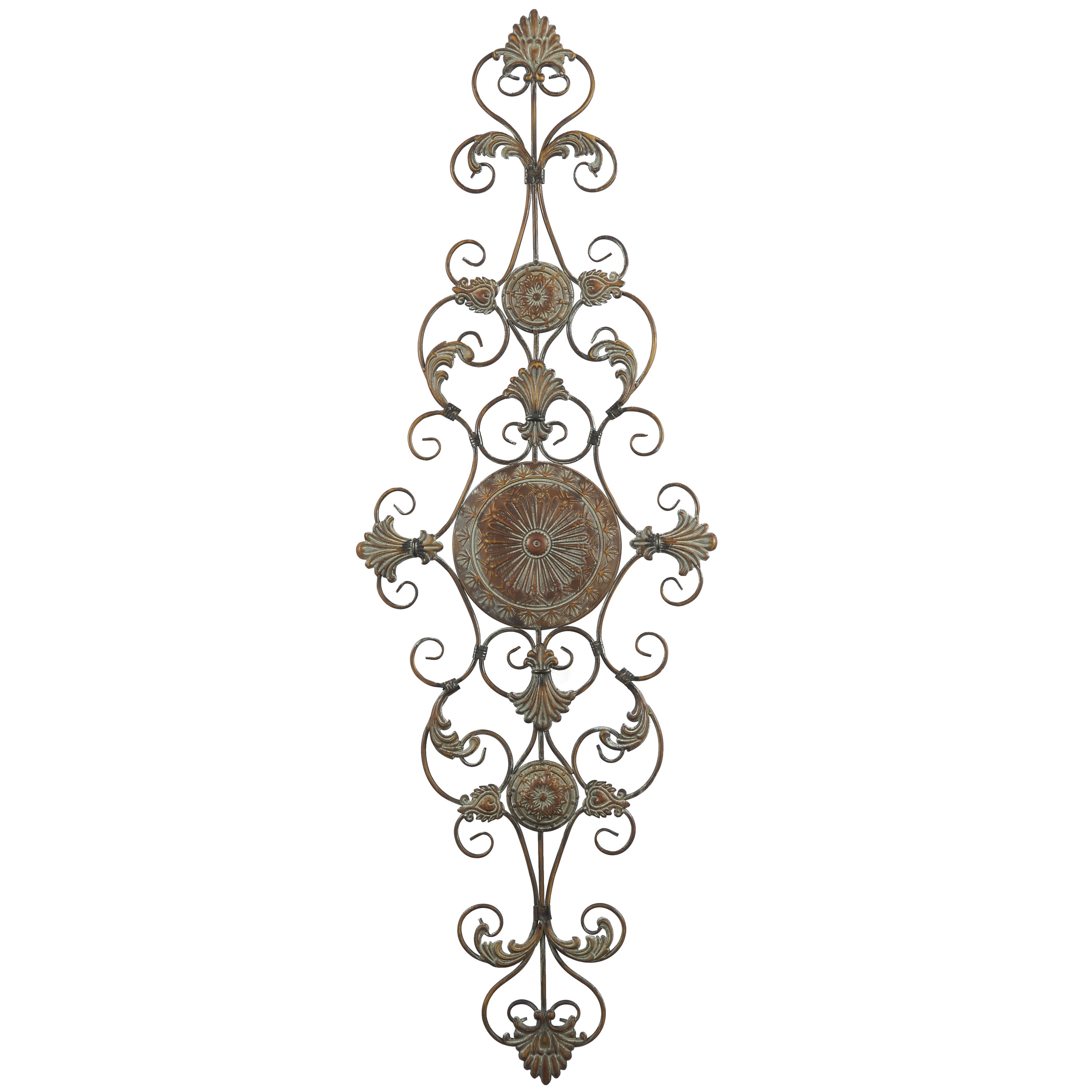 DecMode Brown Metal Scroll Wall Decor - Walmart.com