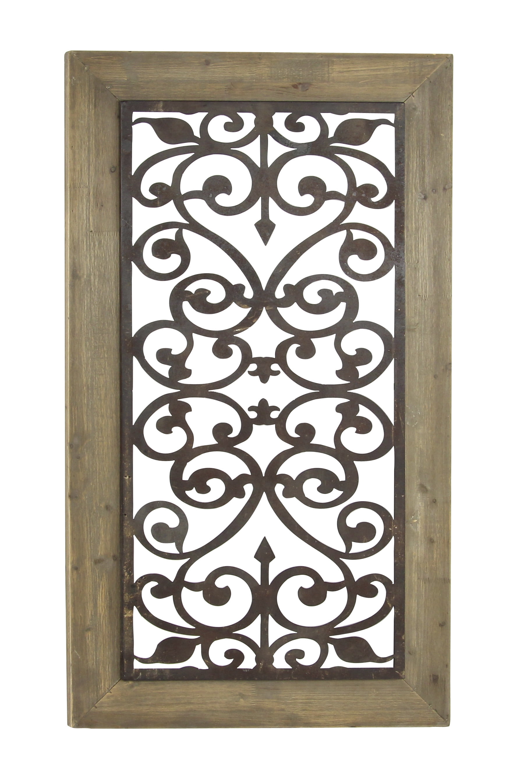 DecMode Brown Wood Arabesque Scroll Wall Decor - Walmart.com