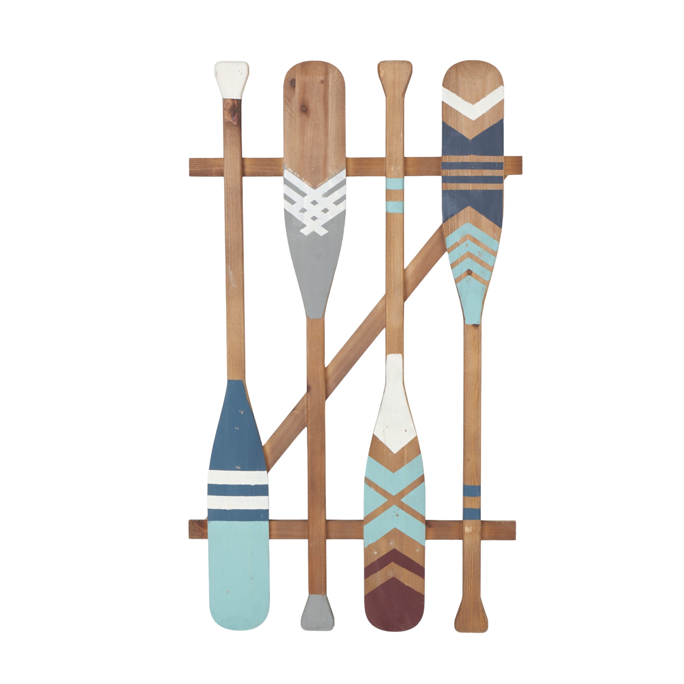 DecMode Blue Wood Novelty Canoe Oar Paddle Wall Decor with Arrow and ...