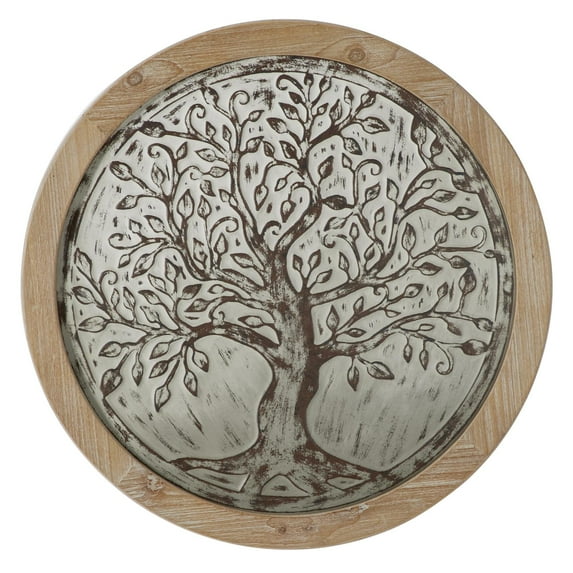 DecMode Brown Wooden Embossed Tree Wall Decor - Walmart.com