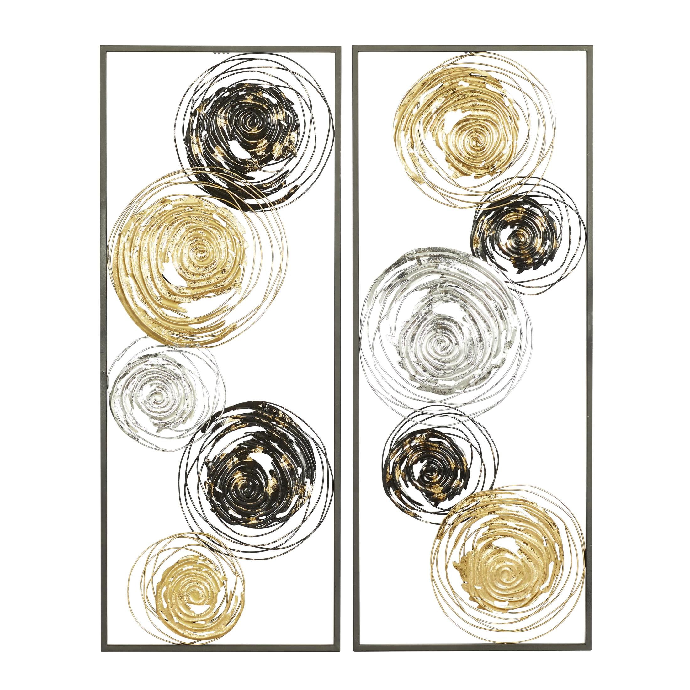 DecMode Contemporary Metal Multi Colored Rectangular Panels with Spiral ...