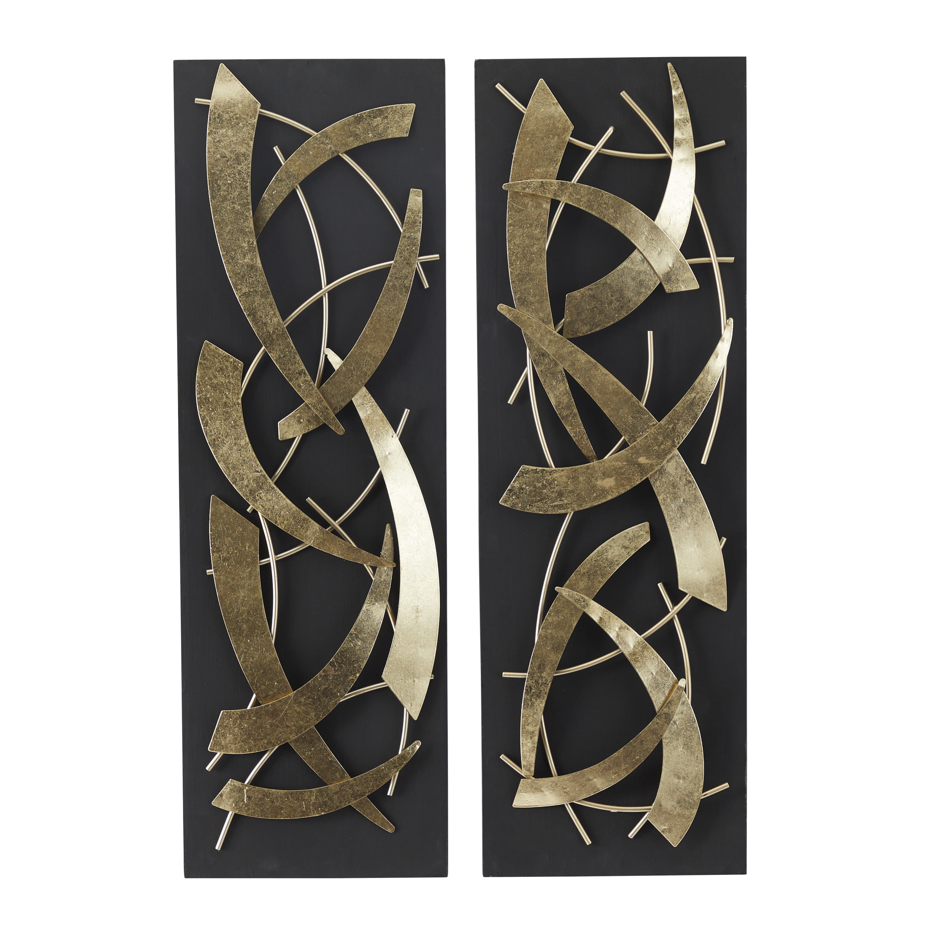 Free Shipping! DecMode Contemporary Abstract Wall Decor Set of 2, Black ...