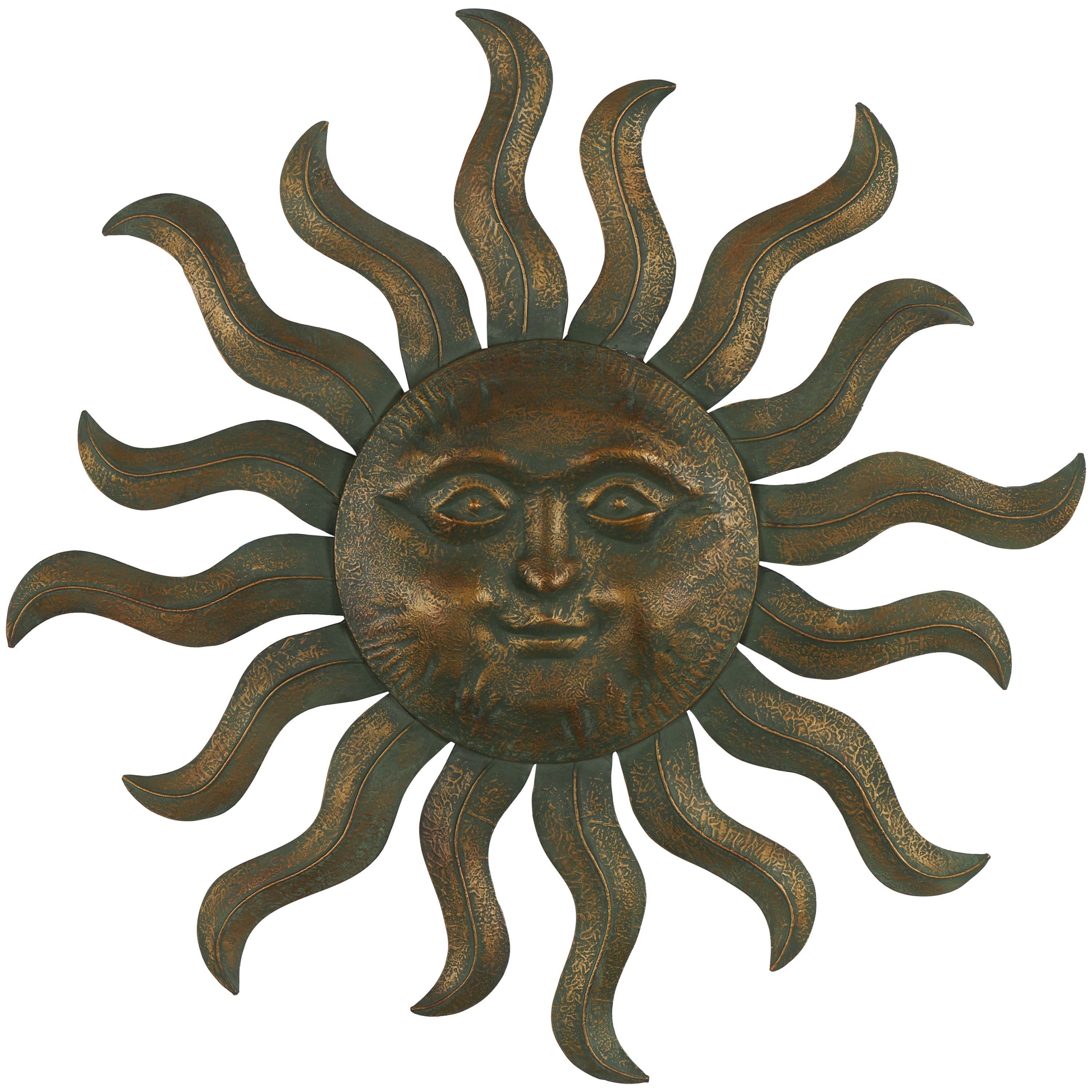 Free Shipping! DecMode Copper Metal Sun Wall Decor with Smiling Face ...