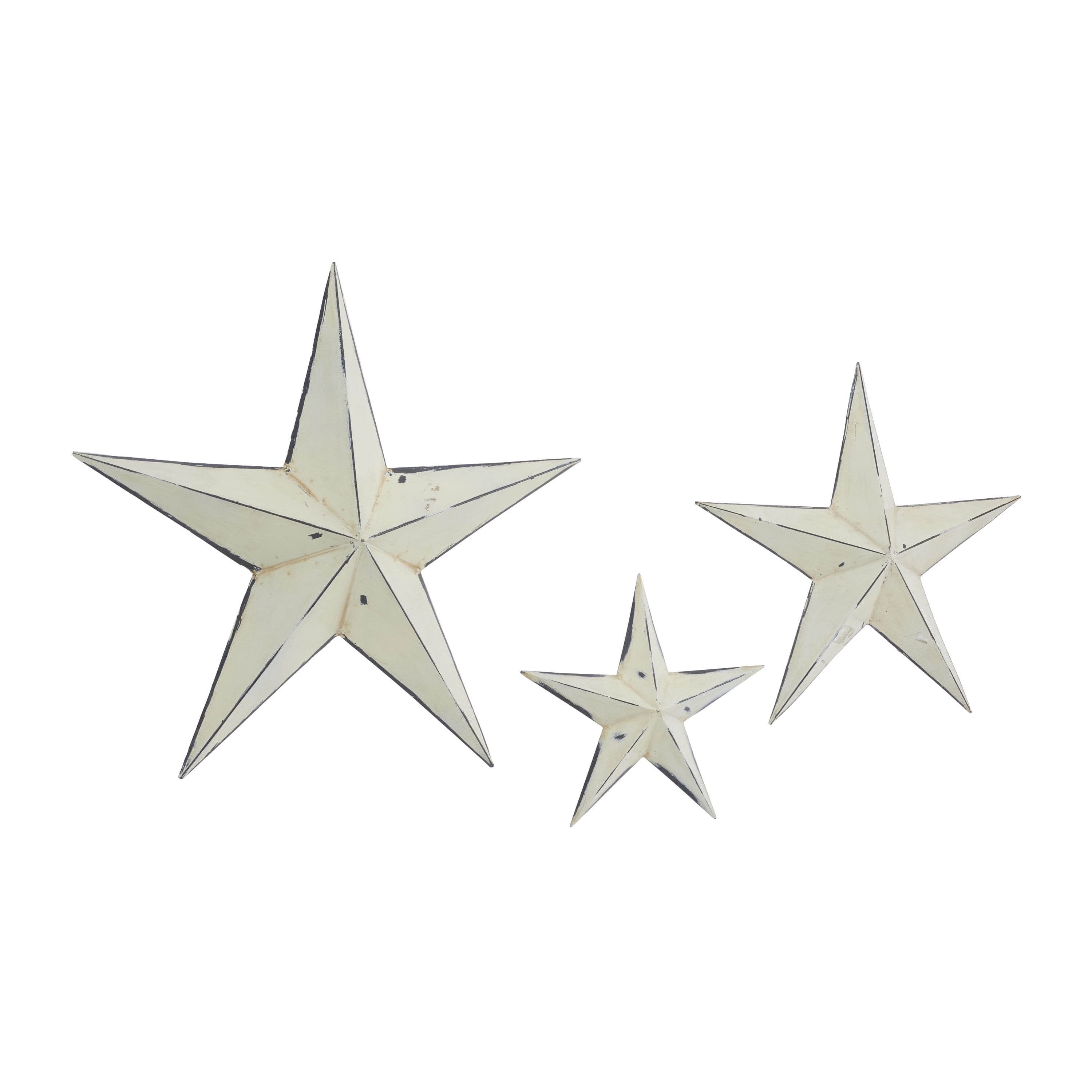 DecMode Cream Metal Star Wall Decor (3 Count) - Walmart.com