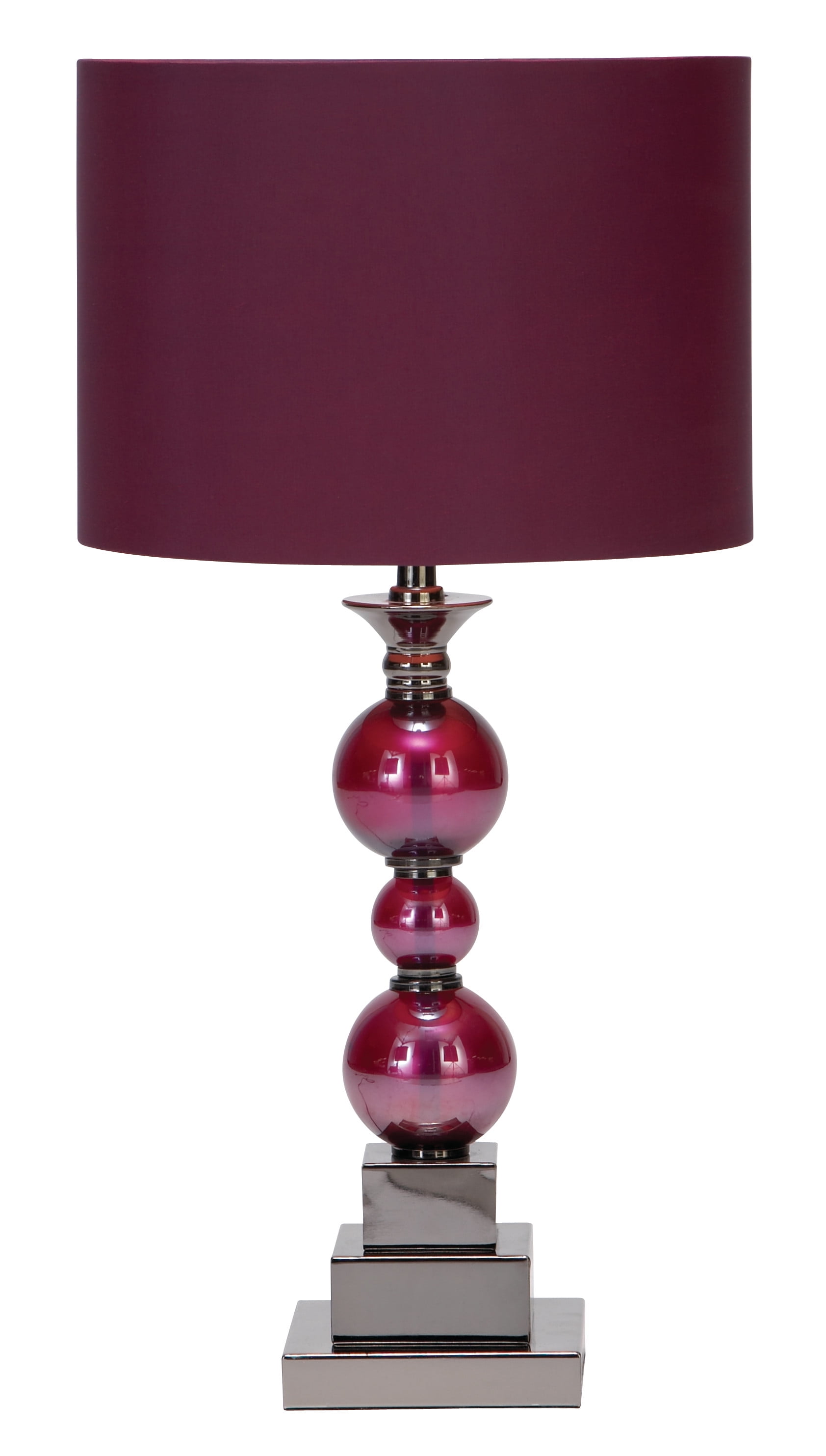 DecMode Dark Red Glass Glam Table Lamp 24", Set of 2 - Walmart.com