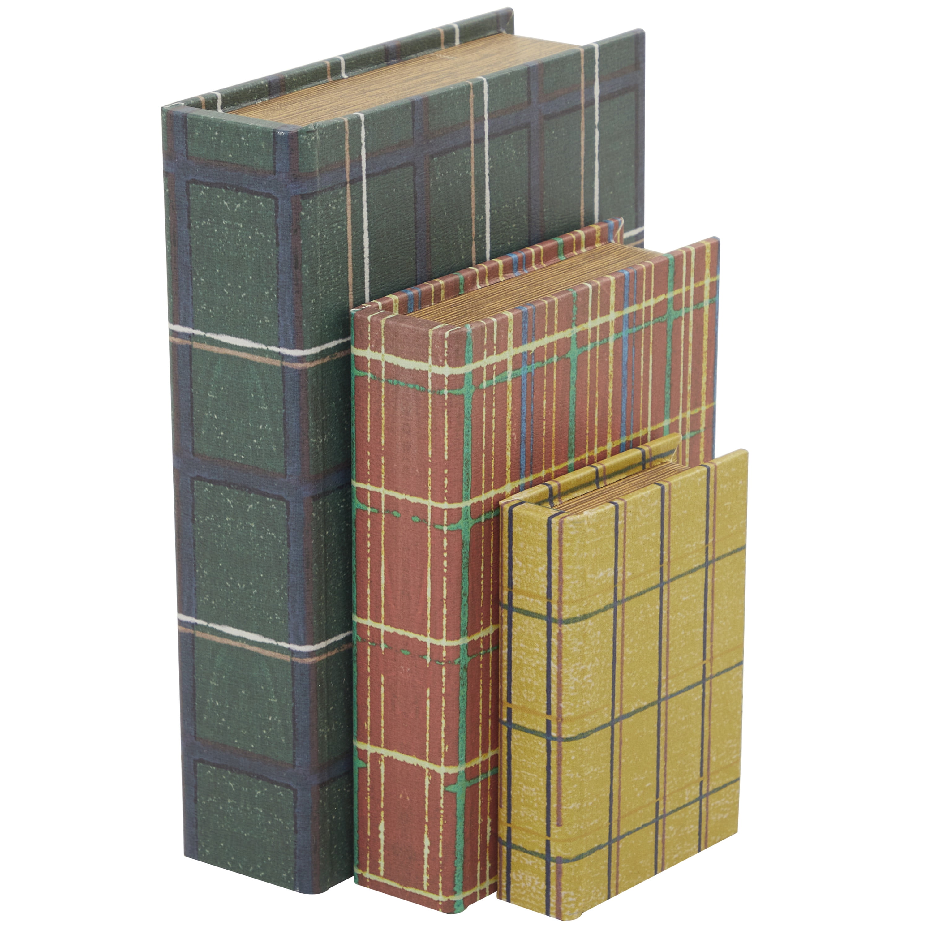DecMode Faux Book Blue Faux Leather Decorative Box Set - Walmart.com