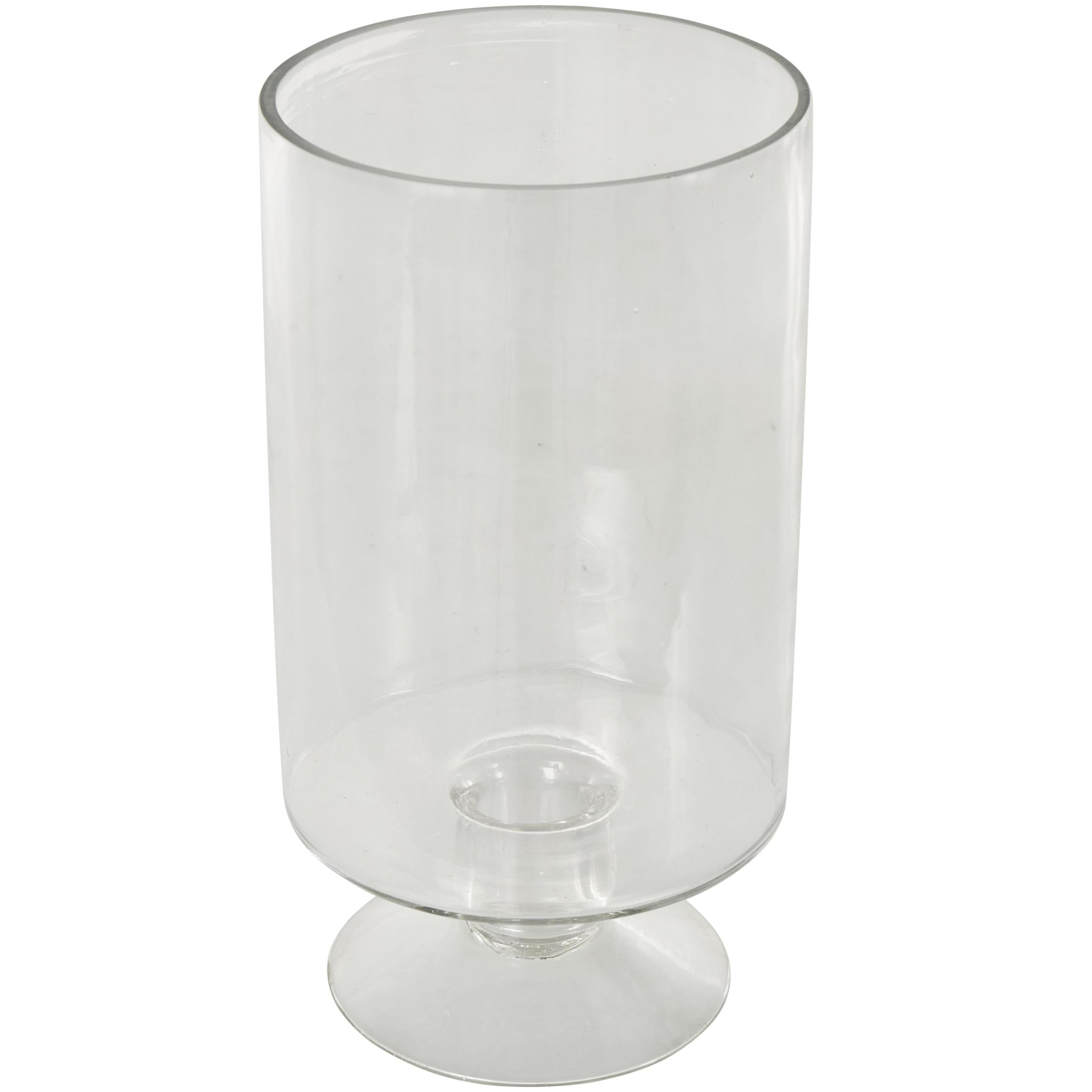 DecMode Glass Wide Candle Holder with Elevated Base - Walmart.com