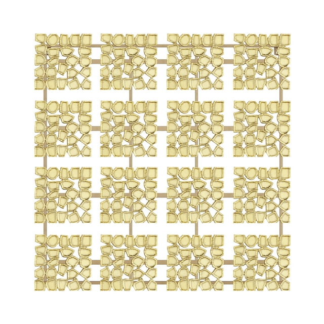 DecMode Gold Aluminum Geometric Wall Decor with Hammered Designs ...