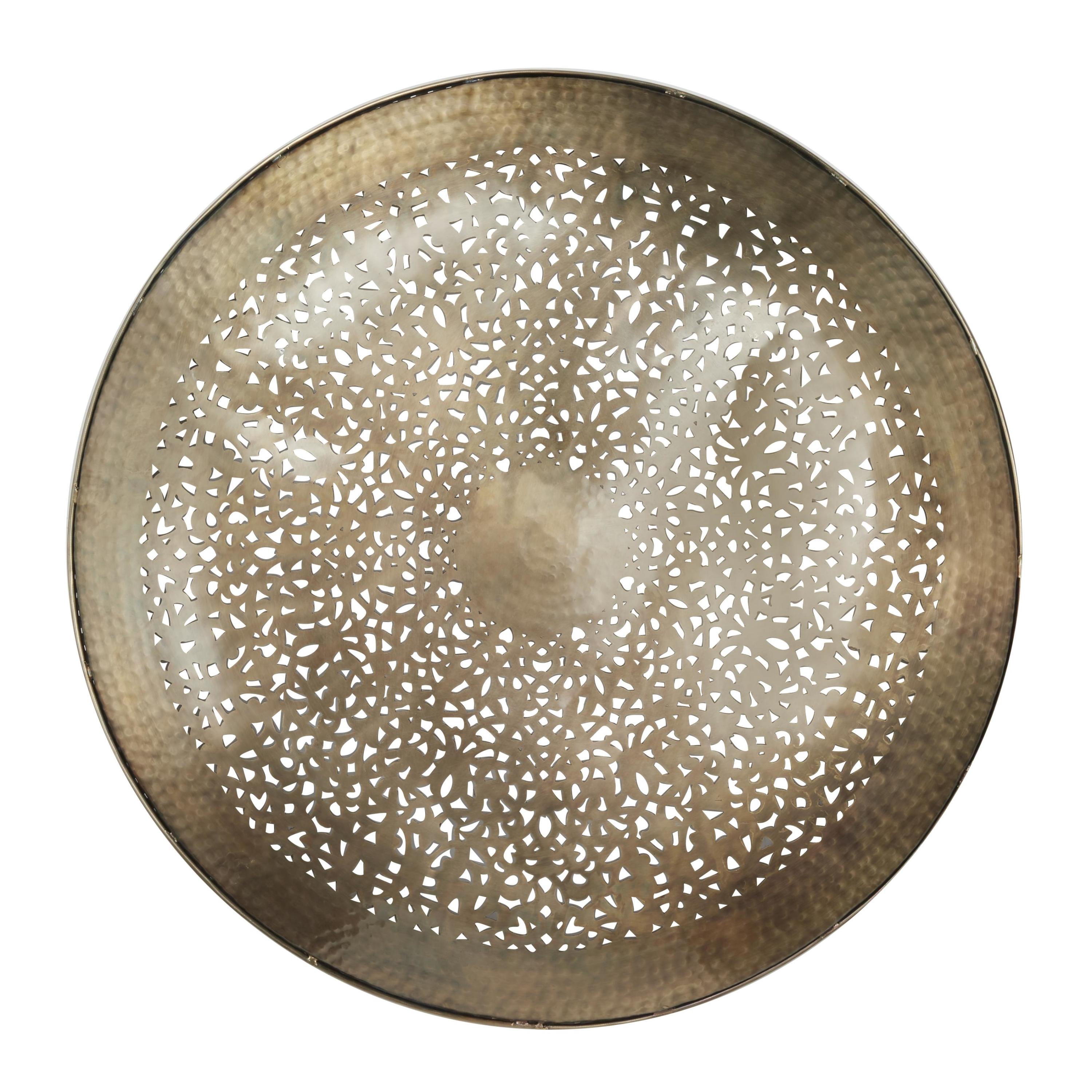 Free Shipping! DecMode Gold Moroccan Disk Plate Wall Art with Hammered ...