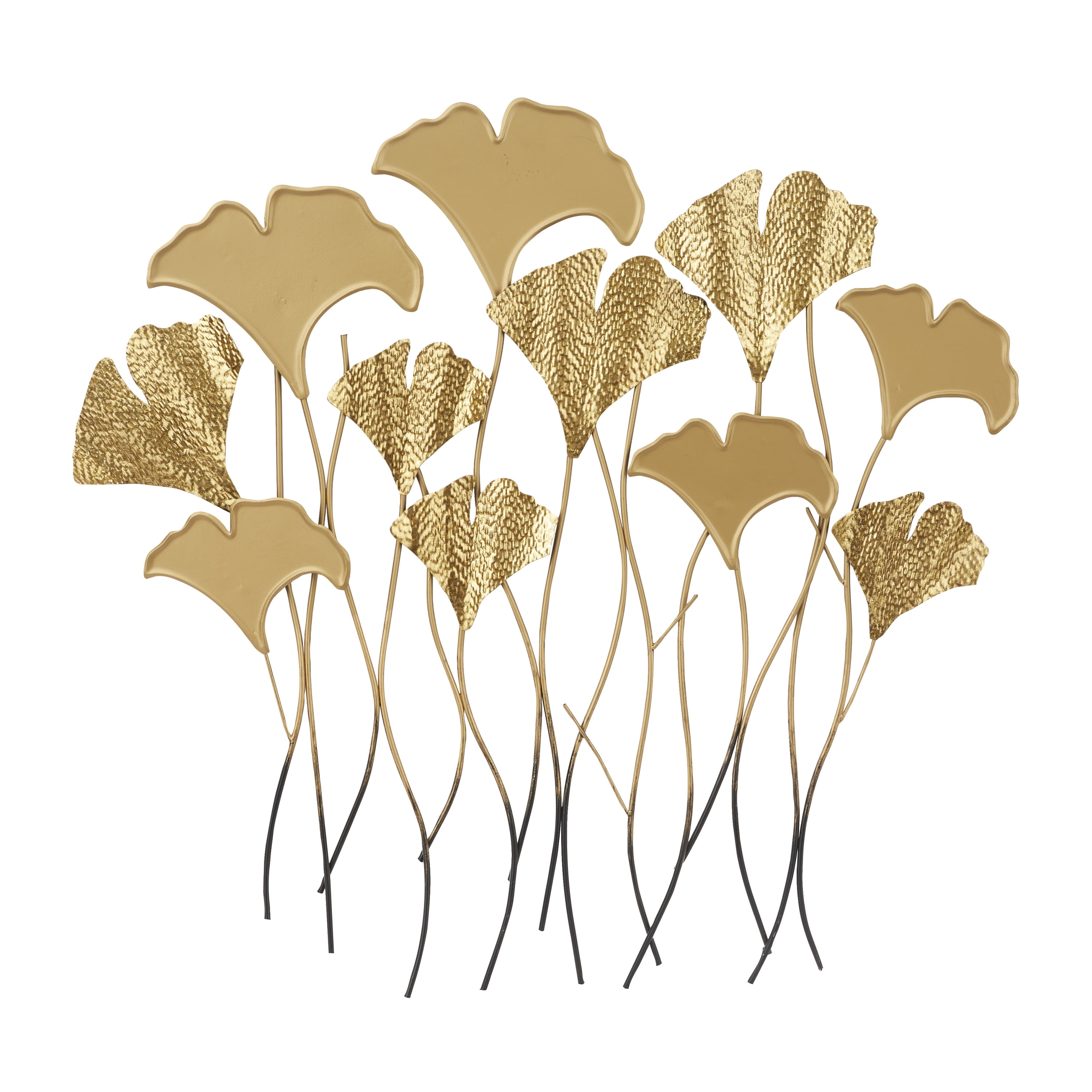 DecMode Gold Metal Floral Wall Decor - Walmart.com