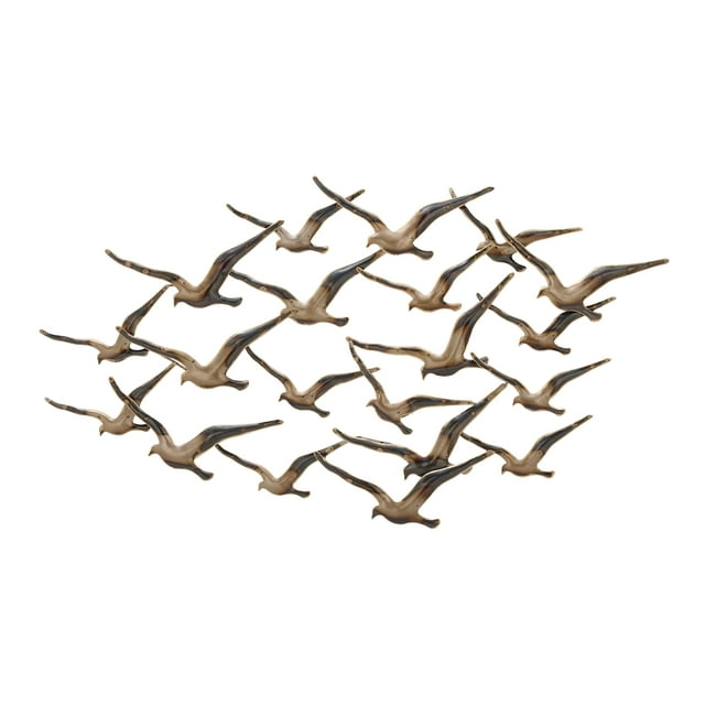 DecMode Gold Metal Flying Flock Of Bird Wall Decor - Walmart.com