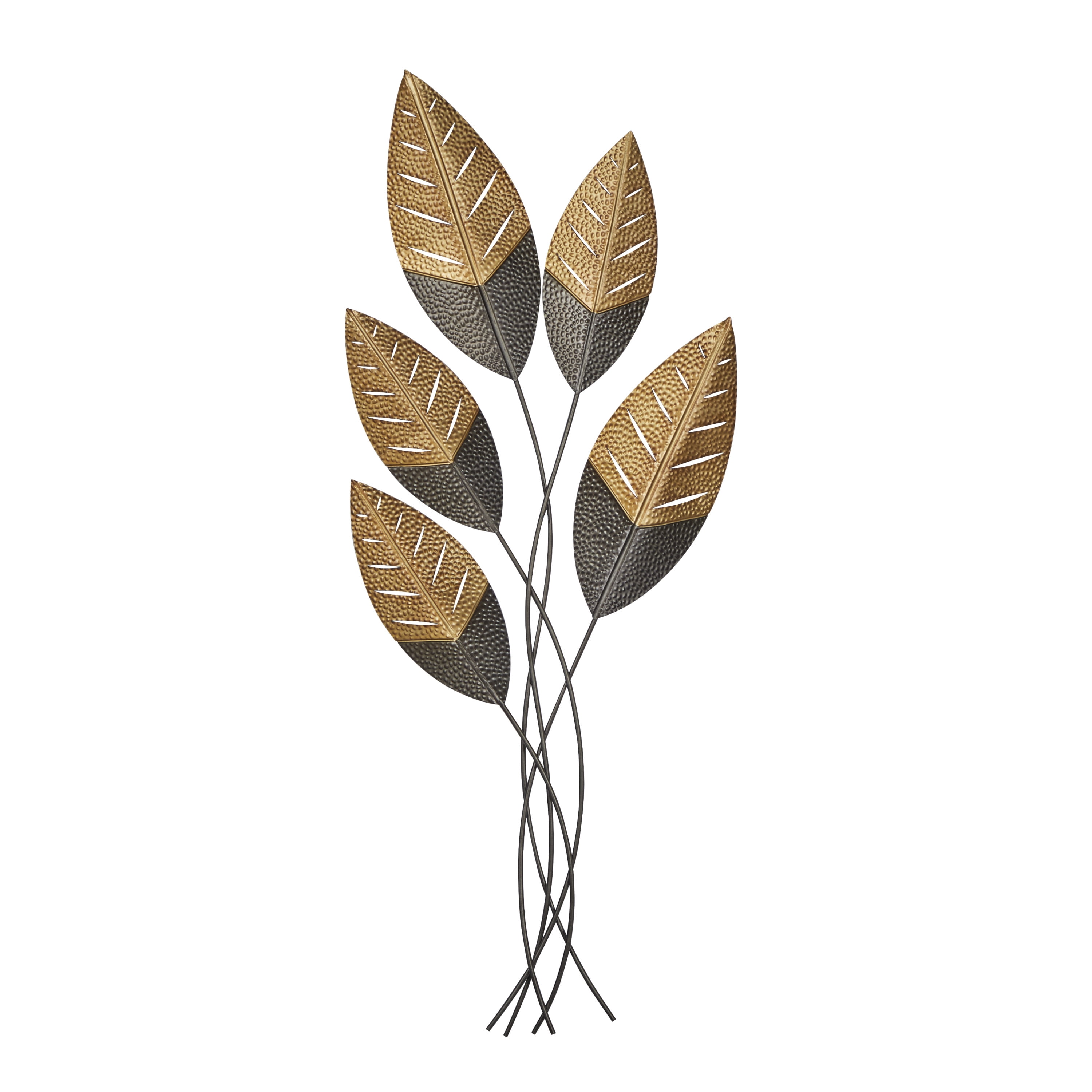 DecMode Gold Metal Leaf Wall Decor - Walmart.com