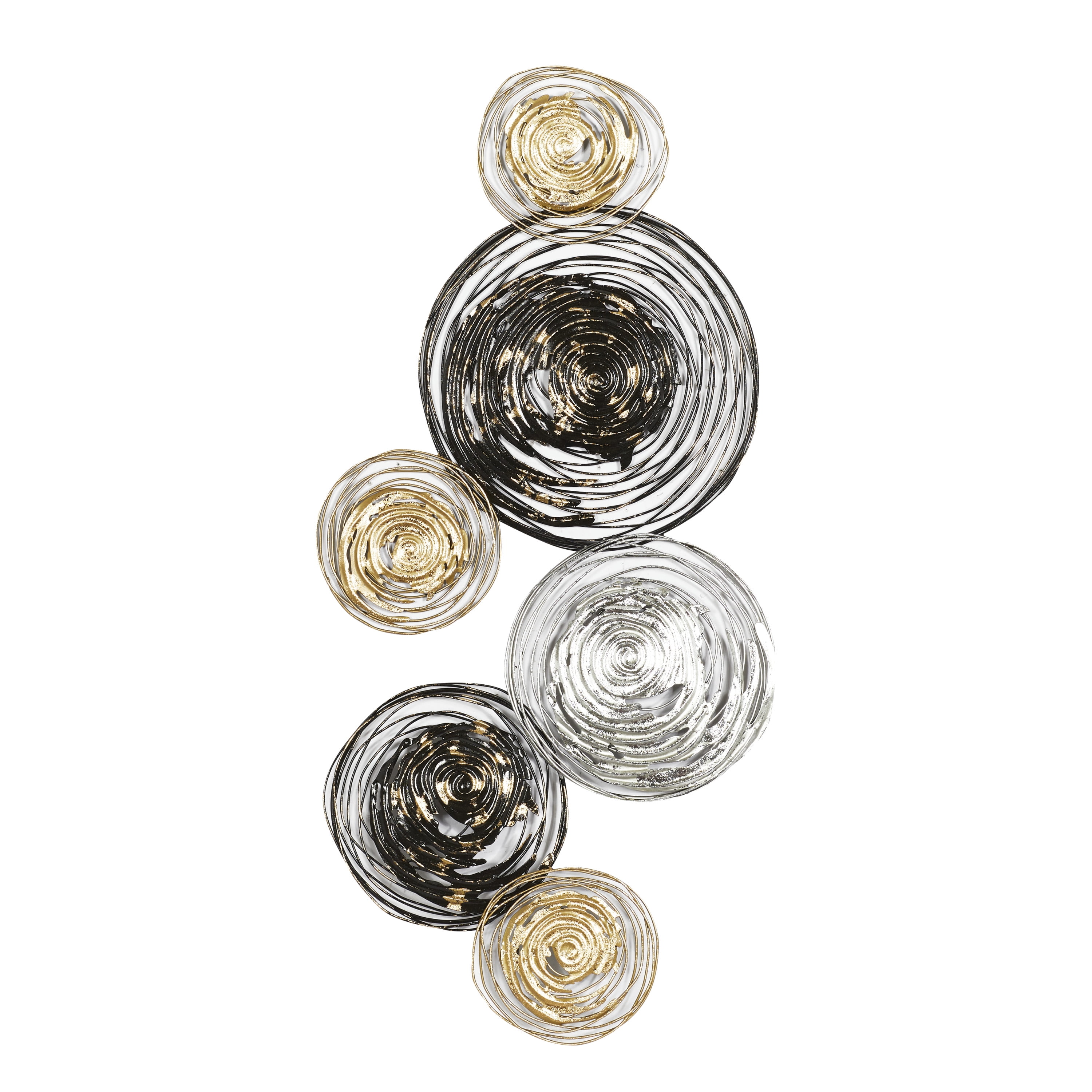 DecMode Gold Metal Plate Wall Decor with Textured Pattern - Walmart.com