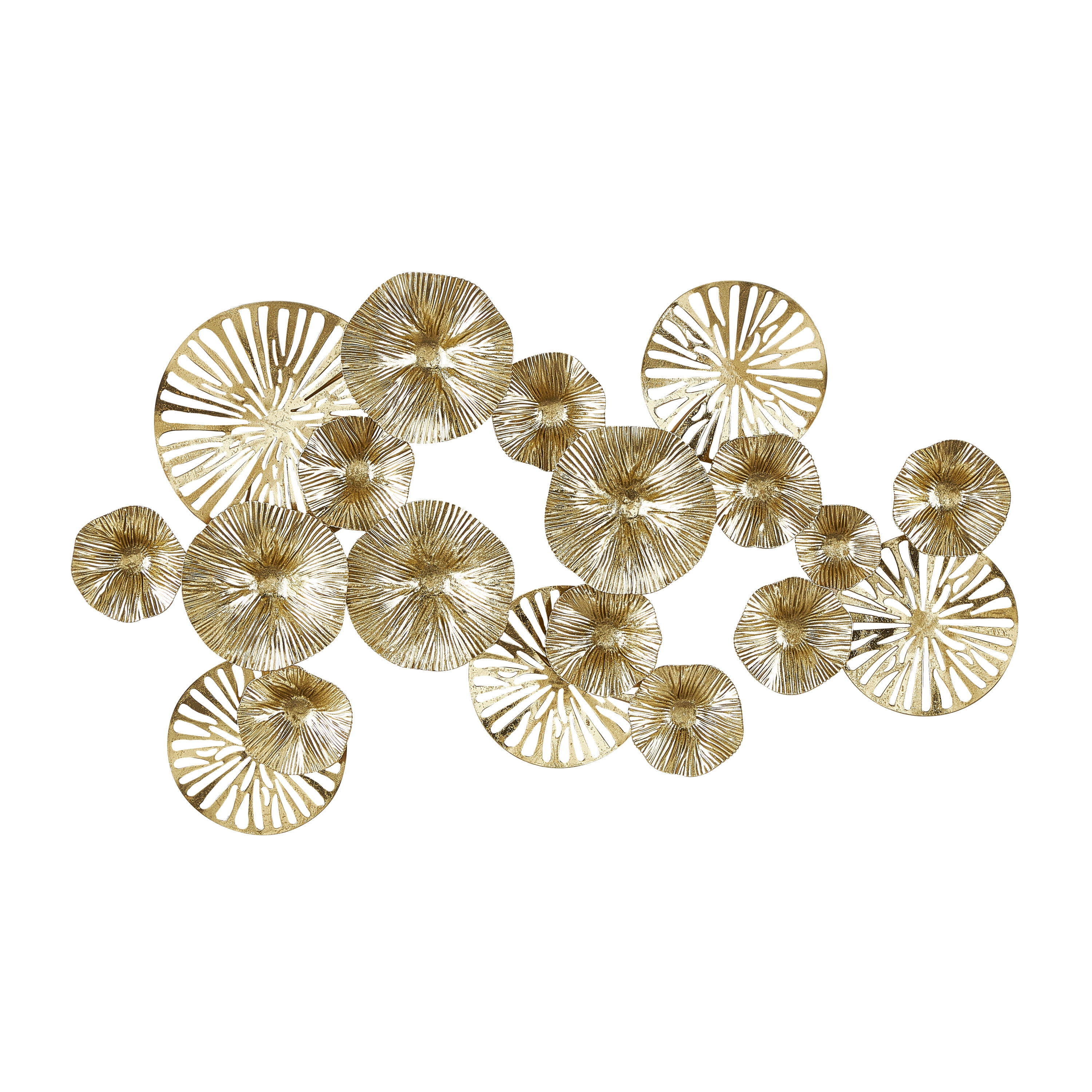 Free Shipping! DecMode Gold Metal Geometric Flower Wall Art - Textured ...