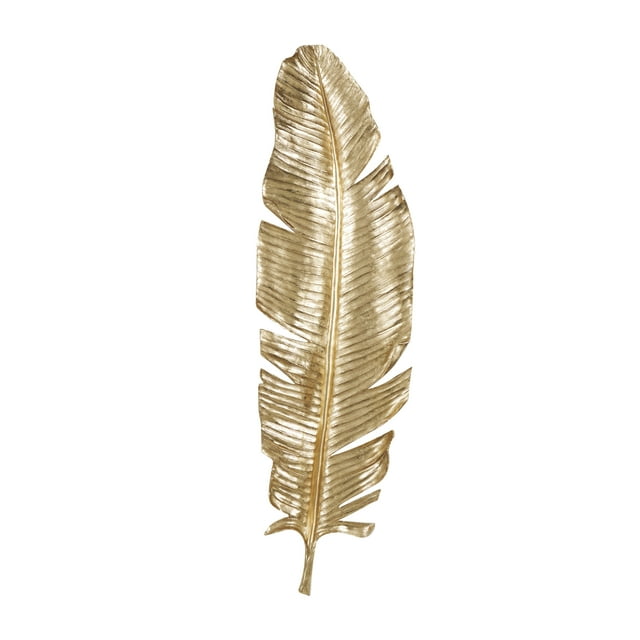 DecMode Gold Polystone Large Metallic Feather Bird Wall Decor - Walmart.com DecMode Gold Polystone Large Metallic Feather Bird Wall Decor - Walmart.com
