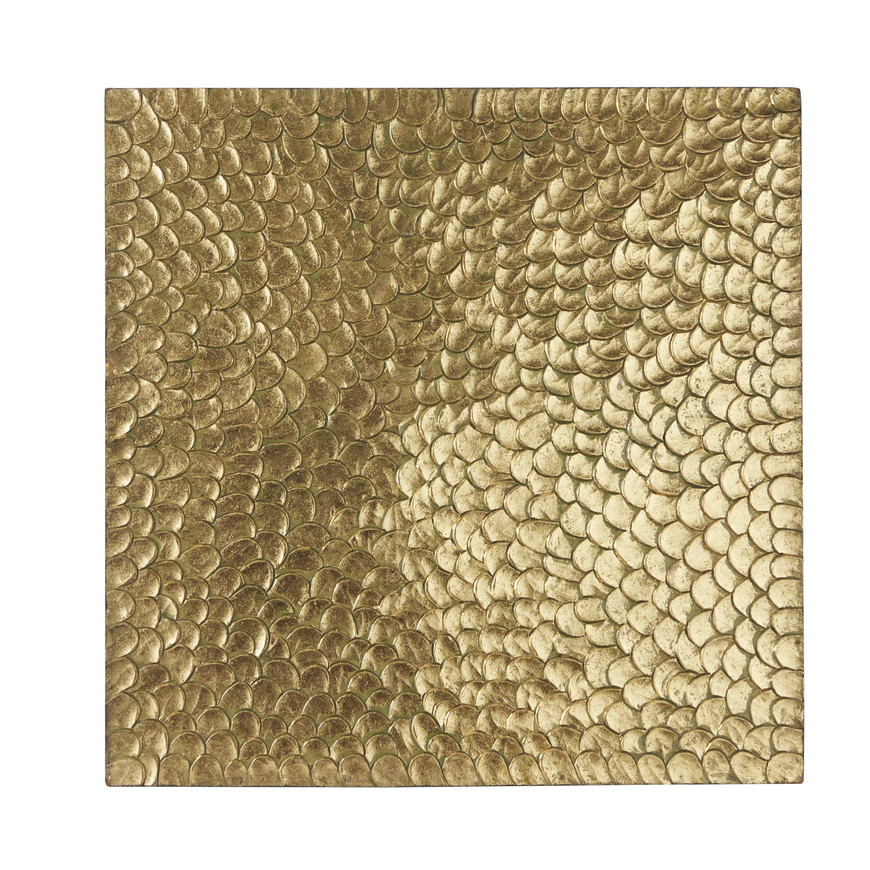 DecMode Gold Wood Carved Scales Abstract Wall Decor with Hammered ...