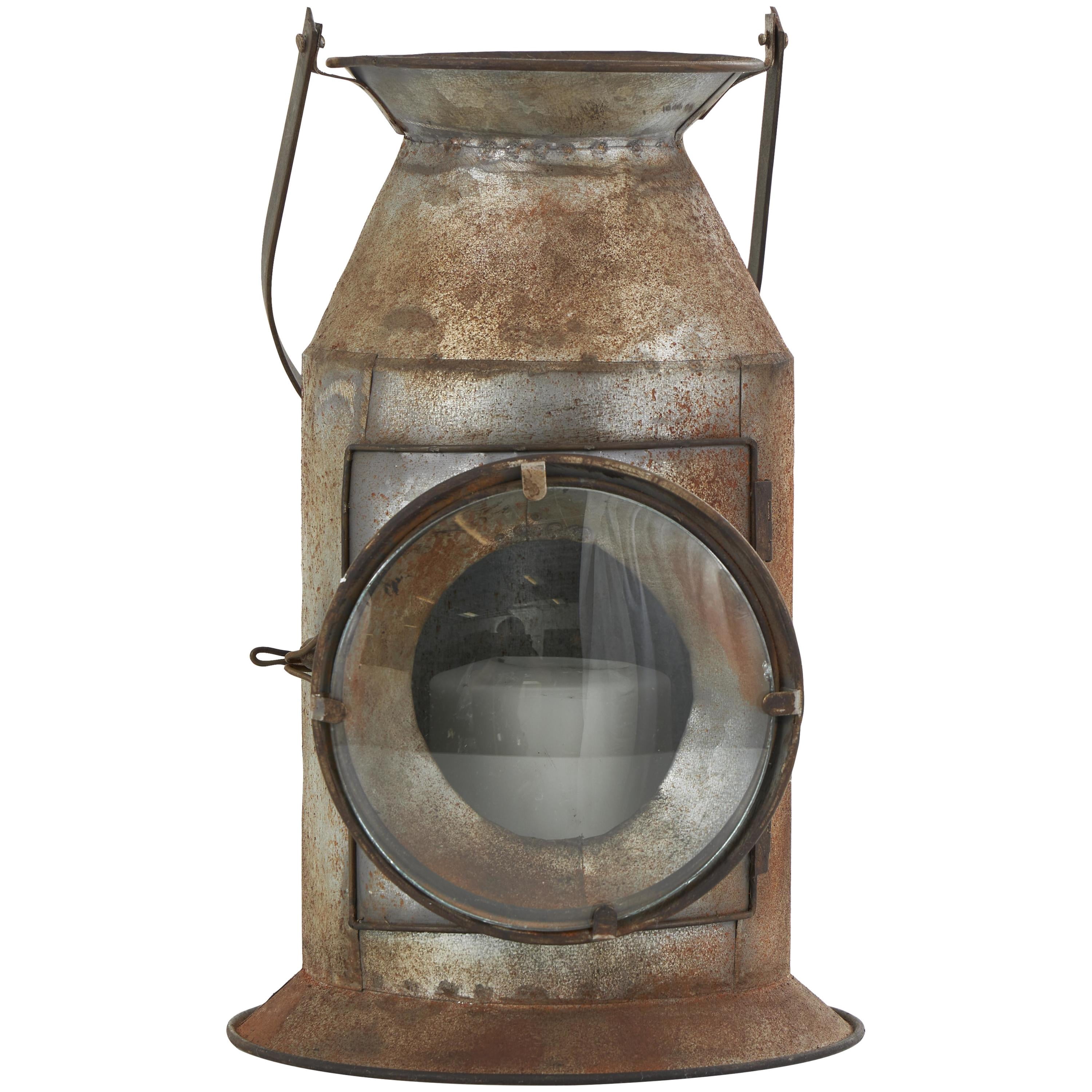 DecMode Gray Metal Decorative Candle Lantern with Handle - Walmart.com