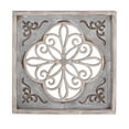 Free Shipping! DecMode Gray Wood Scroll Wall Decor with Metal Accents ...