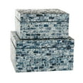 Free Shipping! DecMode Handmade Blue Wood Decorative Storage Box with ...