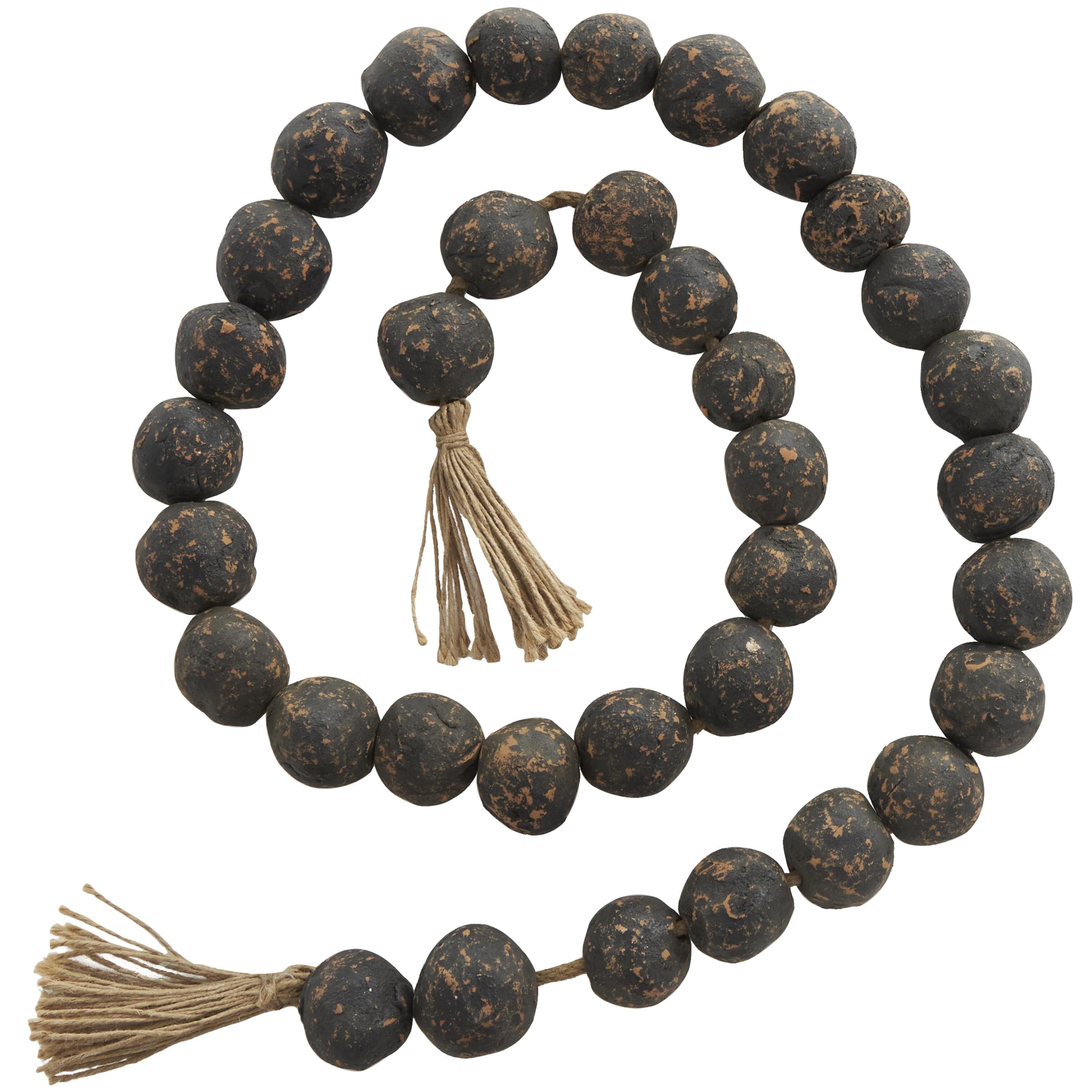 DecMode Handmade Round Intricately Shaped Large Distressed Black ...