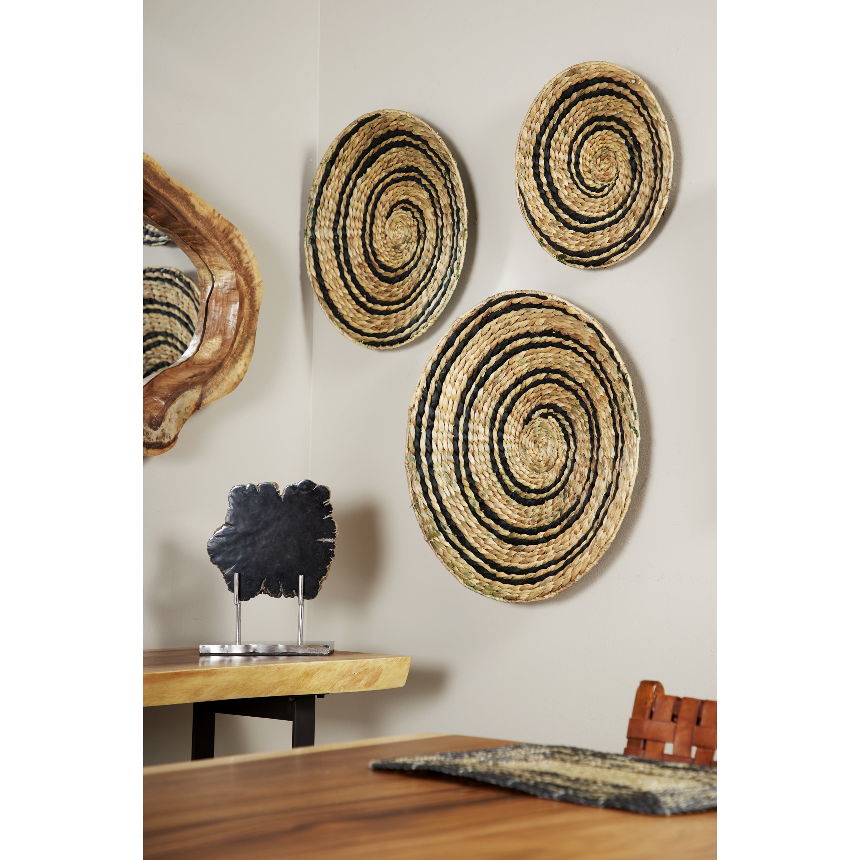 DecMode Indoor Brown Dried Plant Material Traditional Abstract Wall ...