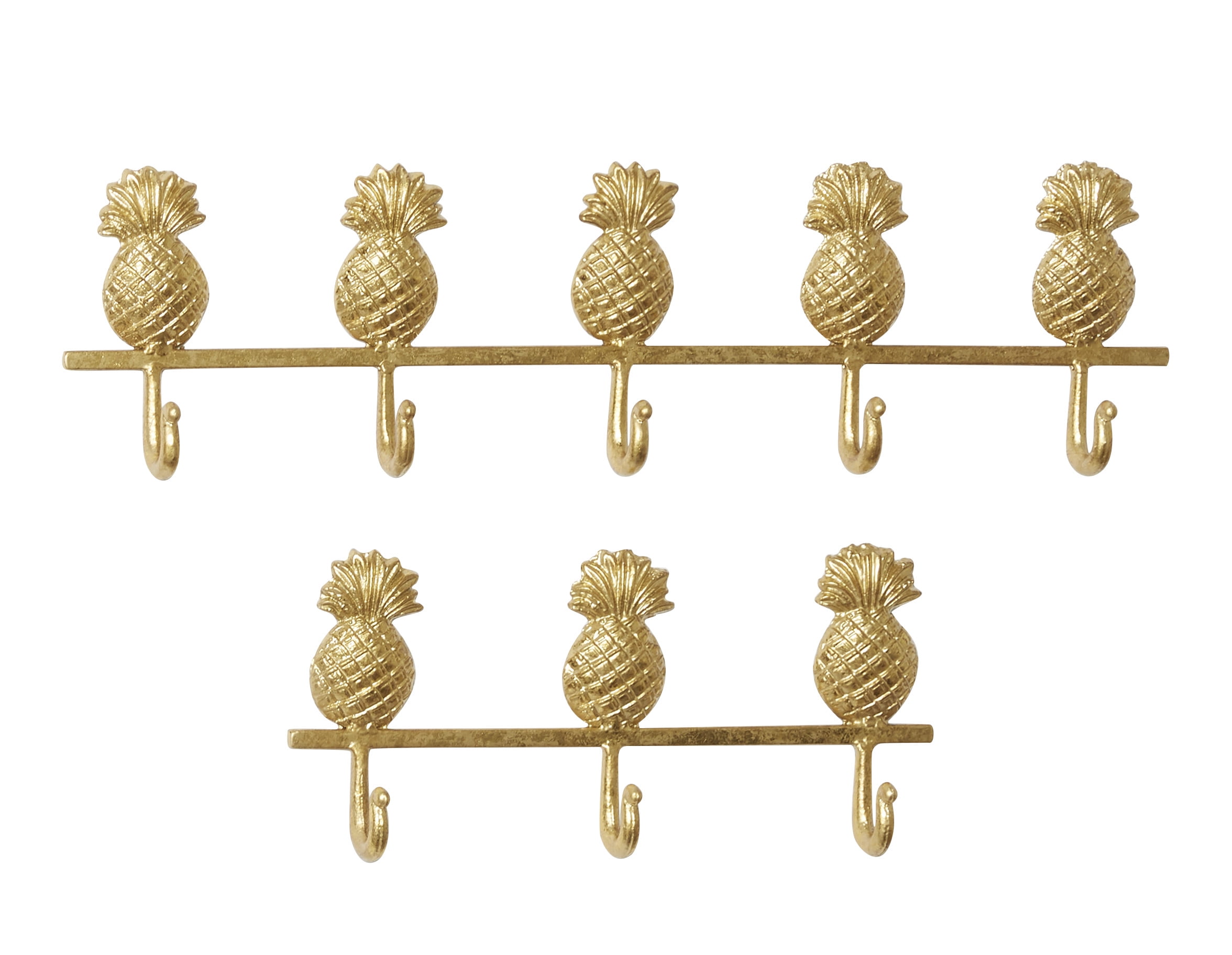 DecMode Indoor Gold Metal Glam Wall Hook, Set of 2 - Walmart.com