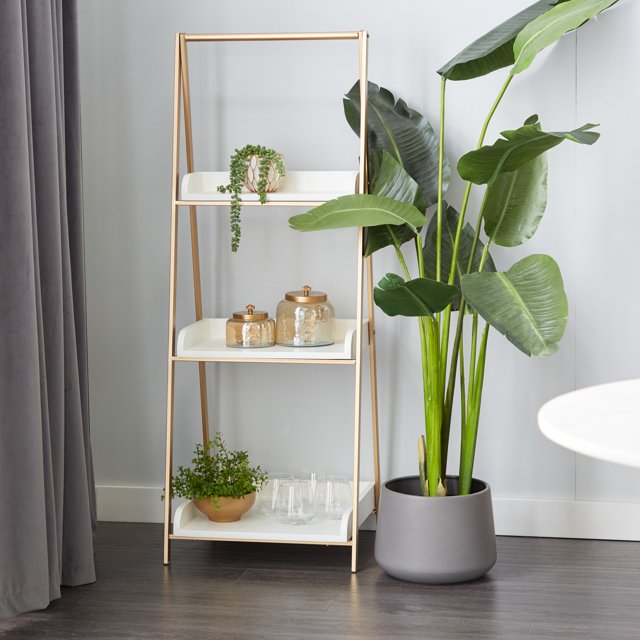 DecMode Indoor White Wood Glam Wall Shelf - Walmart.com