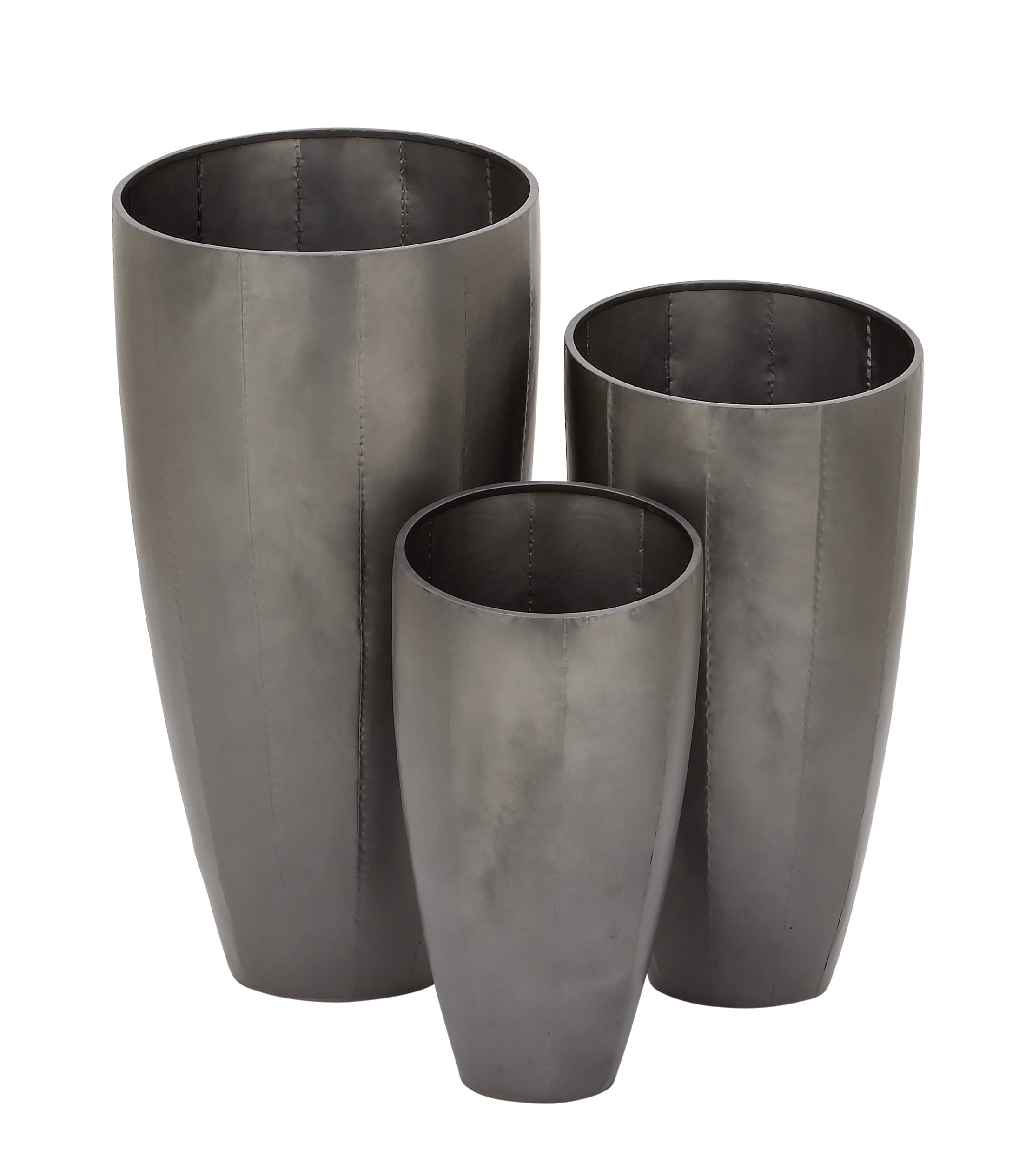 DecMode Iron Contemporary Cylindrical Planters Set of 3 20 DecMode Iron Contemporary Cylindrical Planters Set of 3 20
