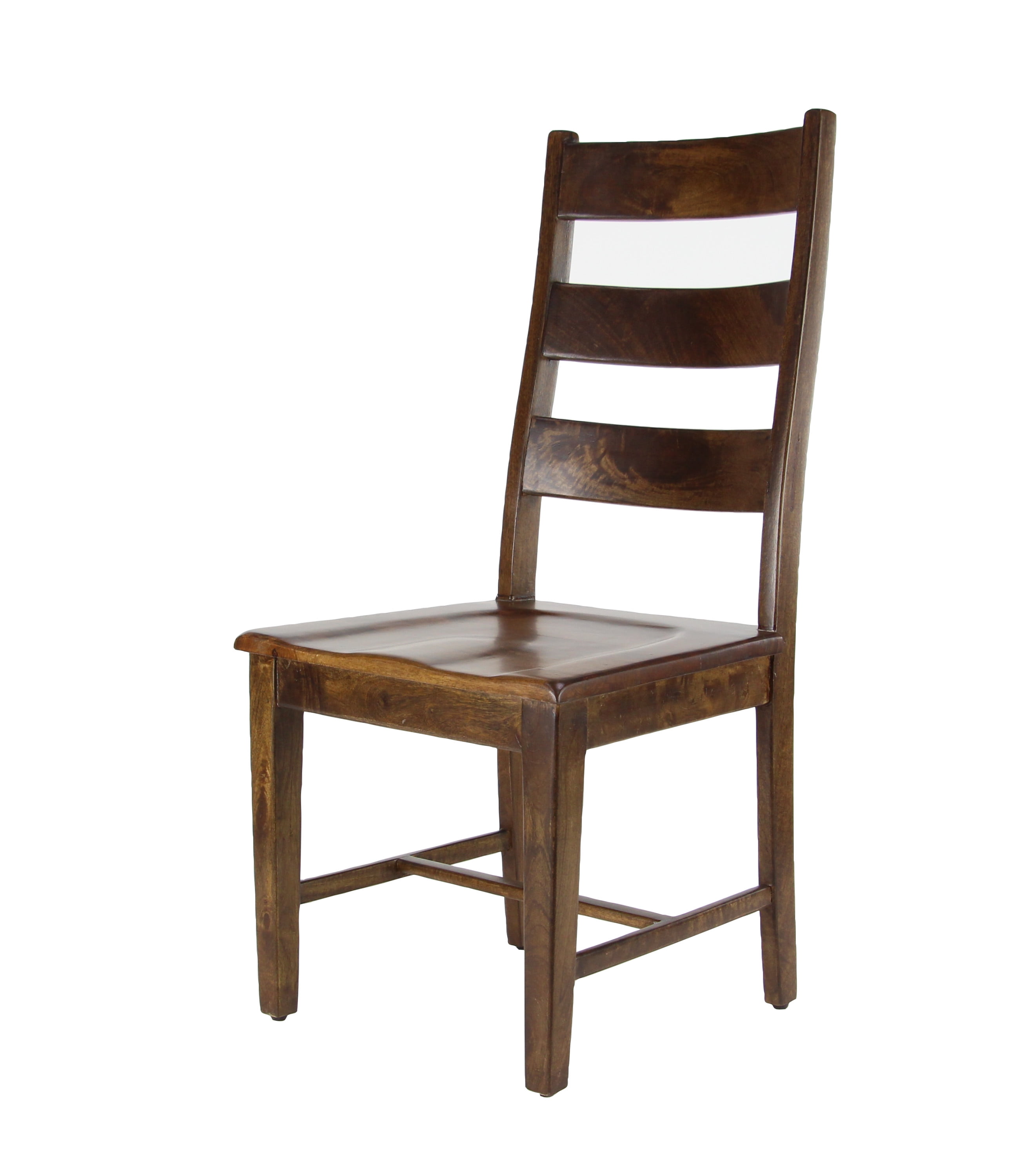 DecMode Mango Wood Ladder Back Dining Chair, Set of 2, Brown - Walmart.com