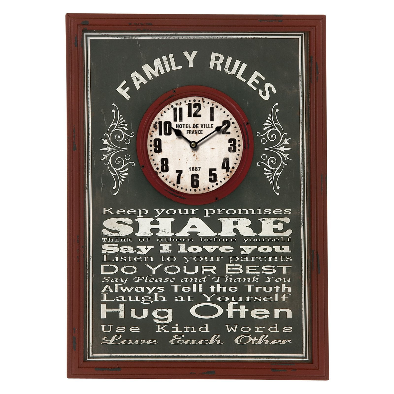 DecMode Metal Frame Wall Clock - 16W x 21H in. - Walmart.com