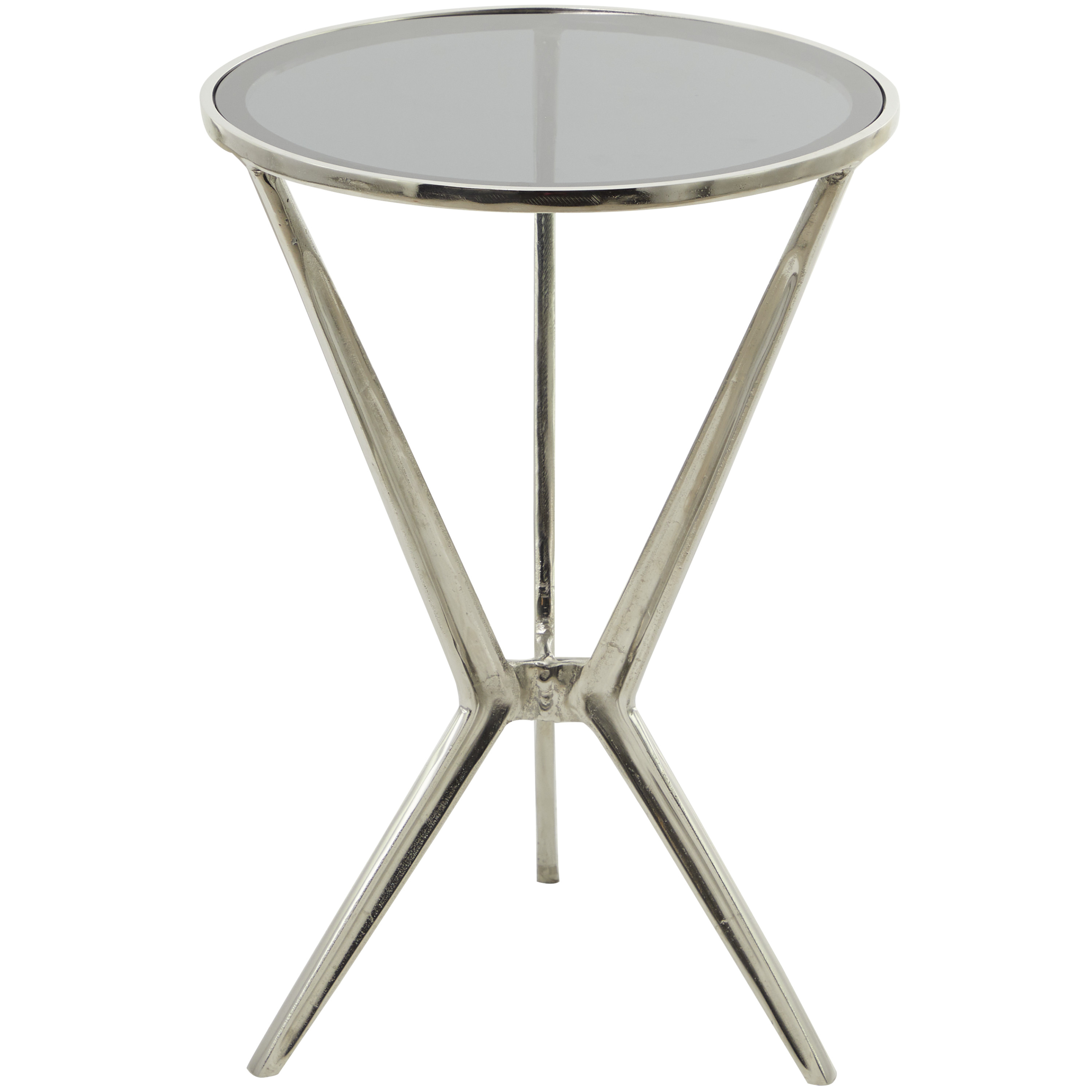 Free Shipping! DecMode Modern Silver Aluminum Hourglass Accent Table ...