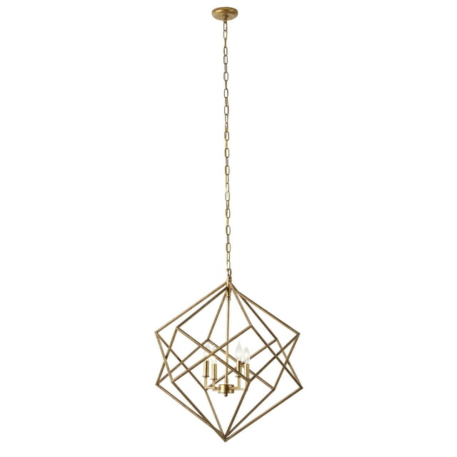 Free Shipping! DecMode Modern Gold Metal Geometric Chandelier with Link ...