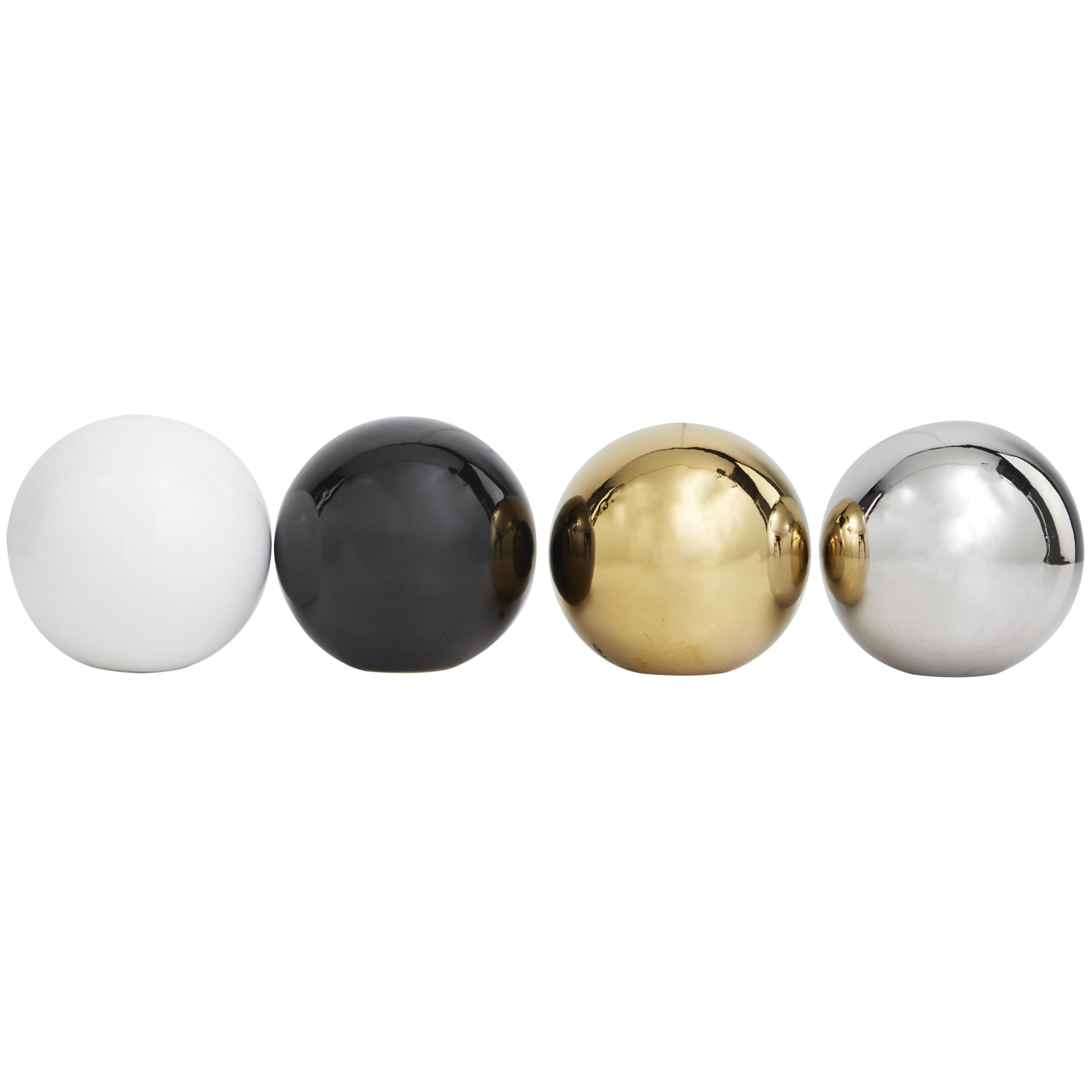 DecMode Multi Colored 4" Geometric Metallic Small Minimalistic Ceramic ...
