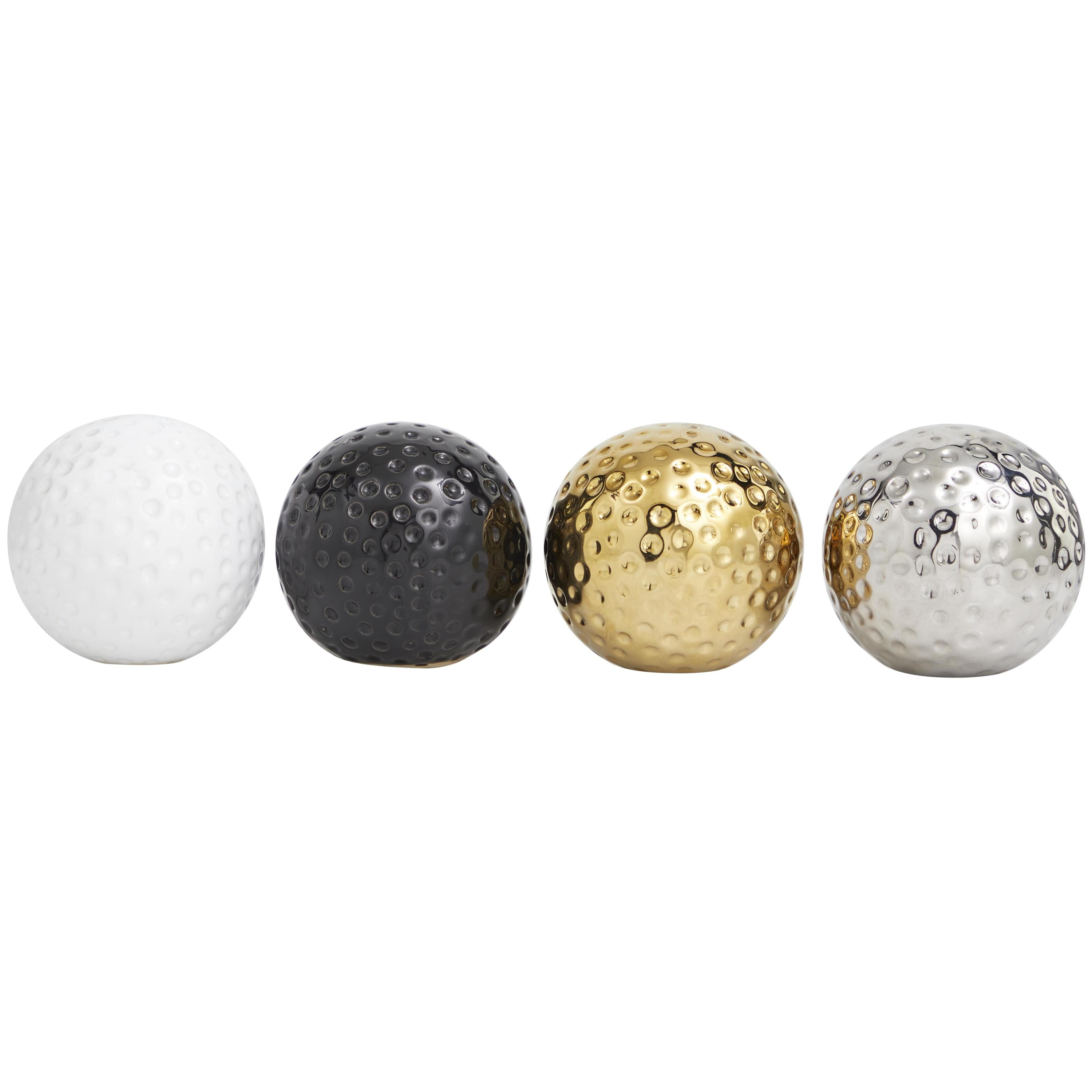 DecMode Multi Colored 4" Geometric Metallic Small Minimalistic Ceramic ...