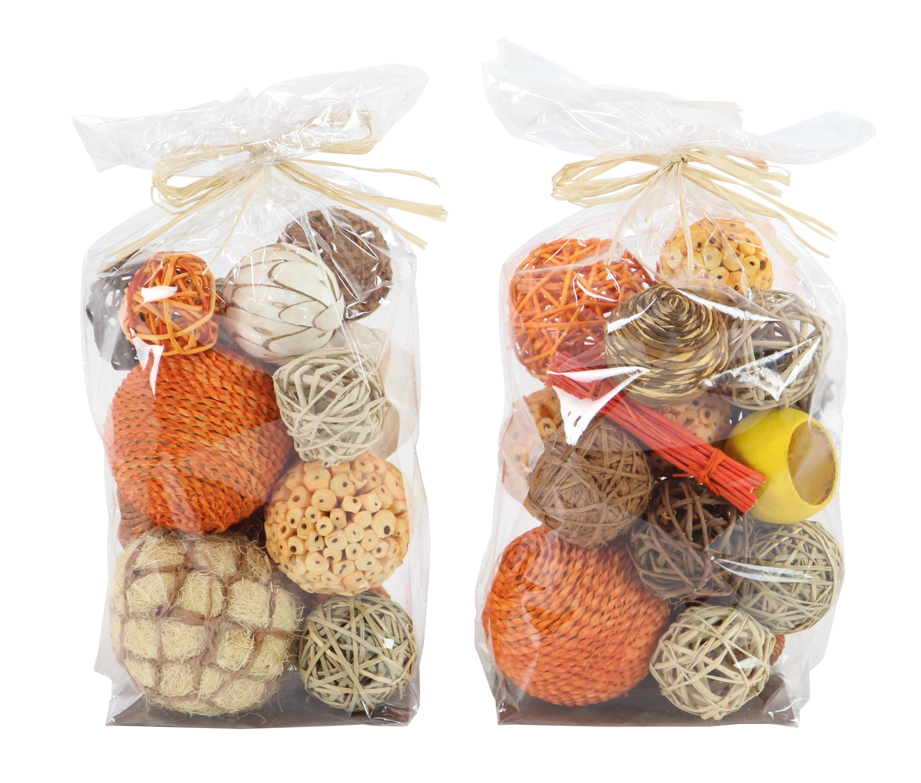 DecMode Multi Colored 6" Handmade Dried Plant Orbs & Vase Filler with ...