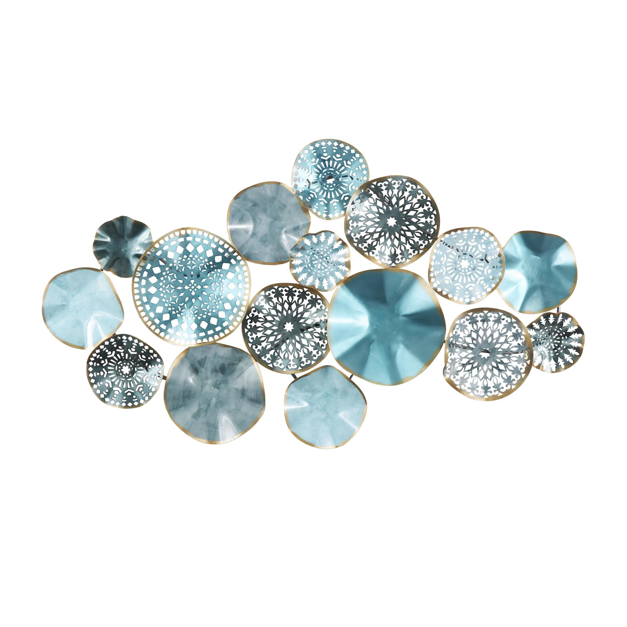 DecMode Multi Colored Metal 3D Overlapping Discs Plate Wall Decor ...