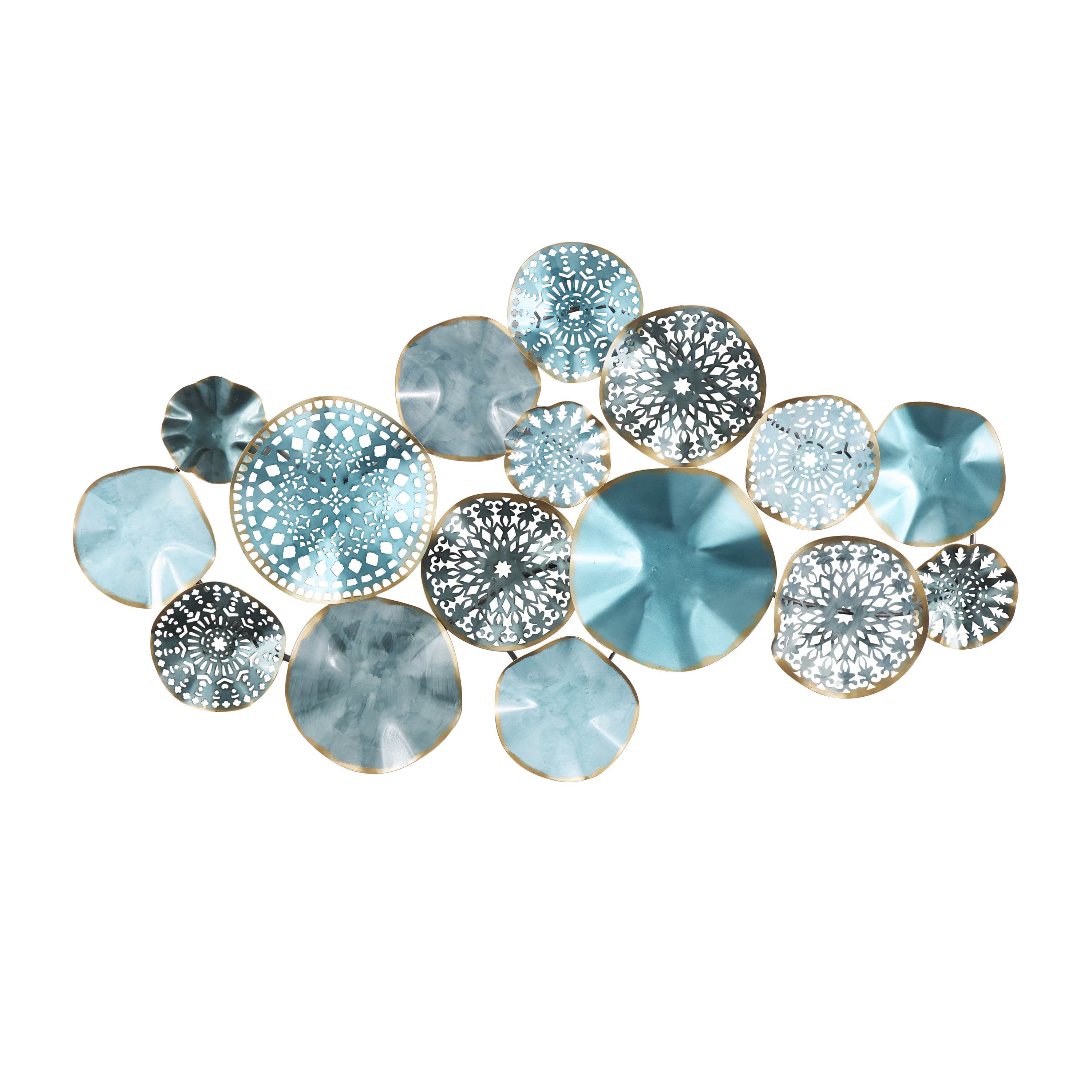 DecMode Multi Colored Metal 3D Overlapping Discs Plate Wall Decor ...