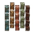 DecMode Multi Colored Metal 5 Wavy Panels Abstract Wall Decor with ...