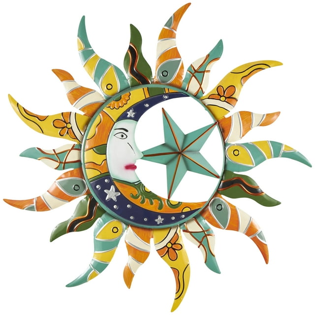 DecMode Multi Colored Metal Eclectic Stars Wall Decor 36" x 2" x 36 ...